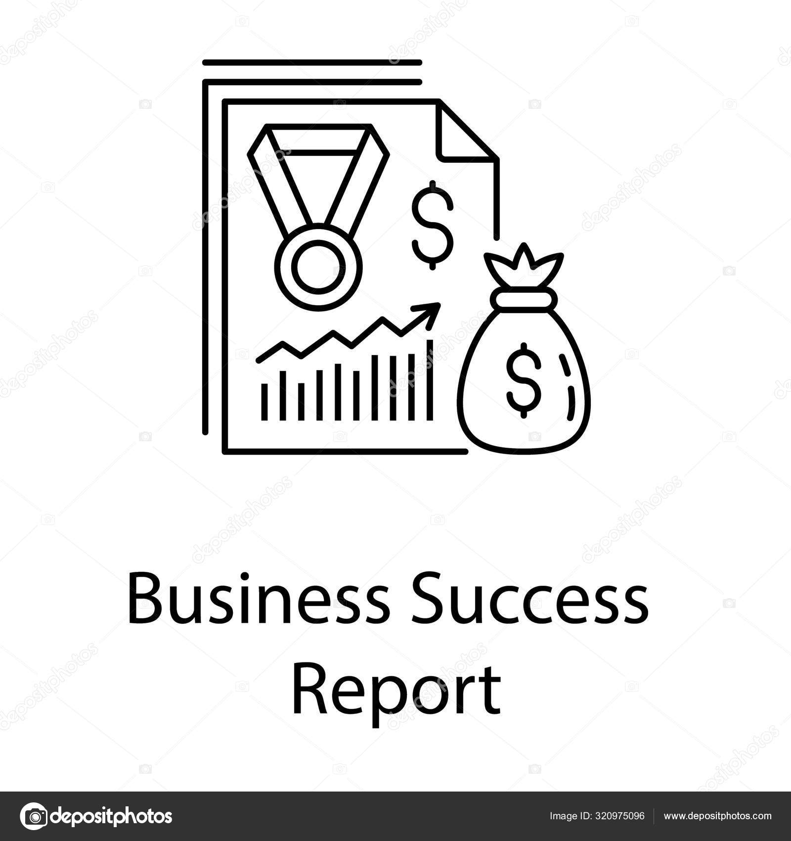 Icon Business Success Report Line Design Stock Vector Image by ...