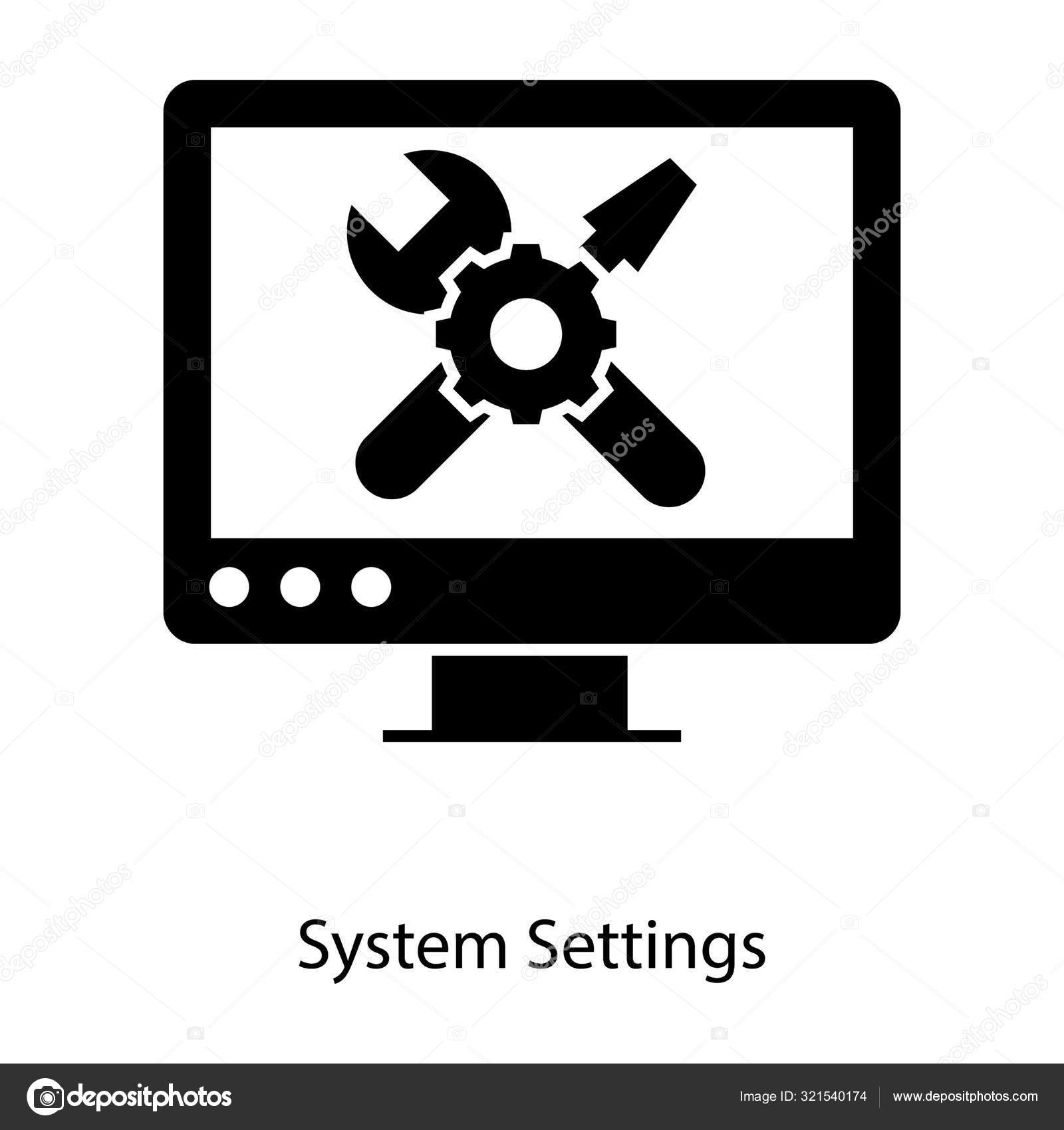 Repairing System Setting Icon Solid Design Stock Vector Image by ...