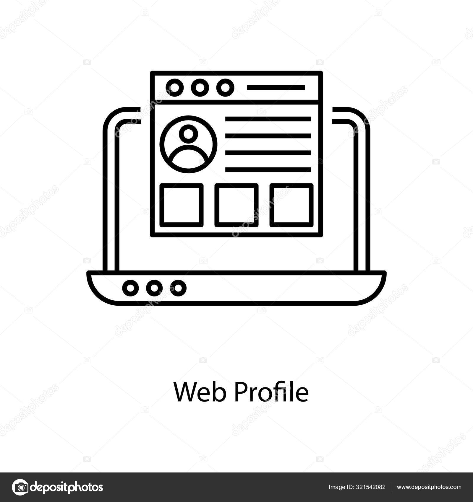Digital Biodata Known Web Profile Icon Line Style Stock Vector by ...