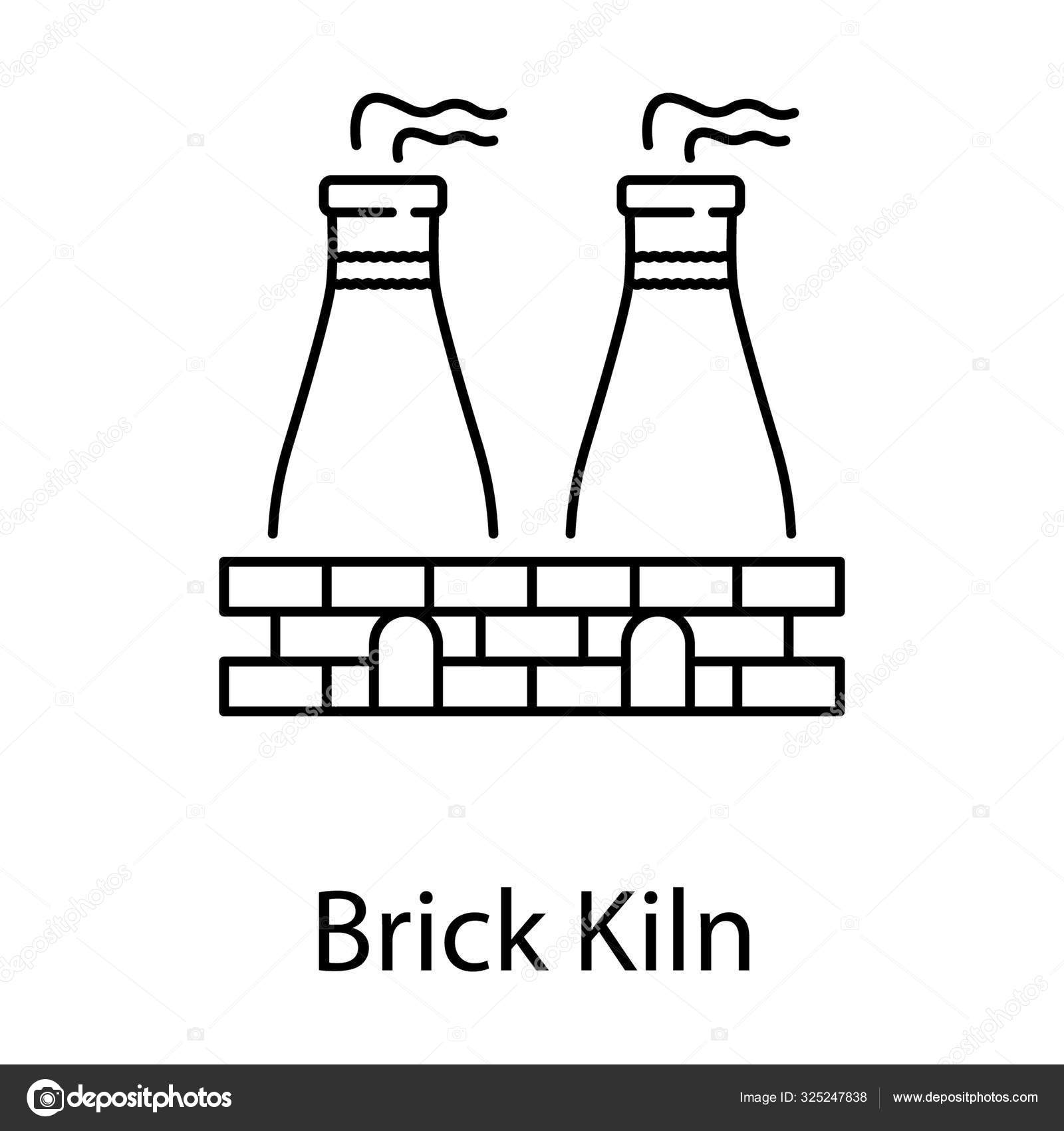 Brick Factory Brick Kiln Line Vector Design Stock Vector by ...