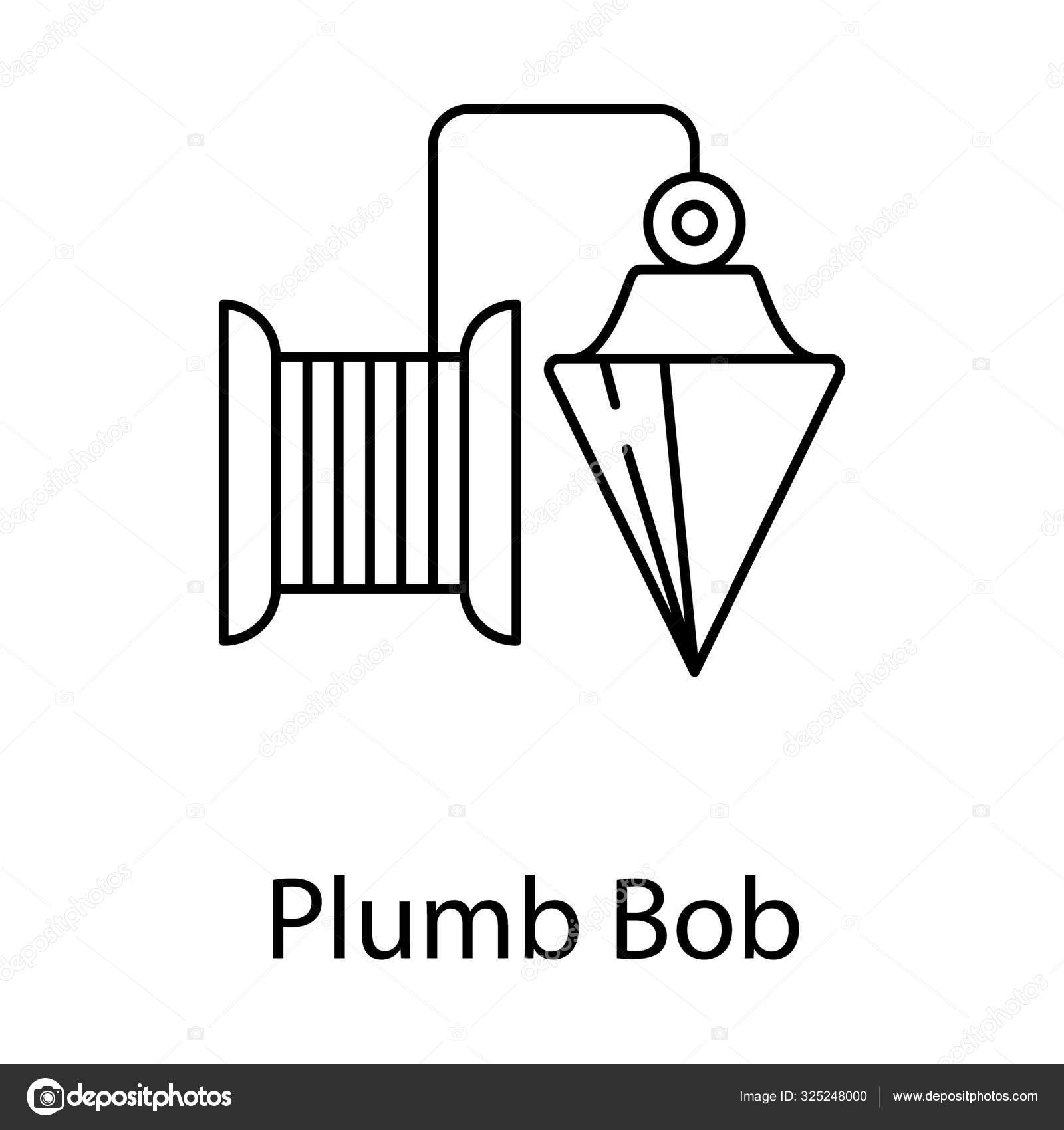 Checking Water Depth Plumbline Plumb Bob Line Icon Stock Vector Image ...