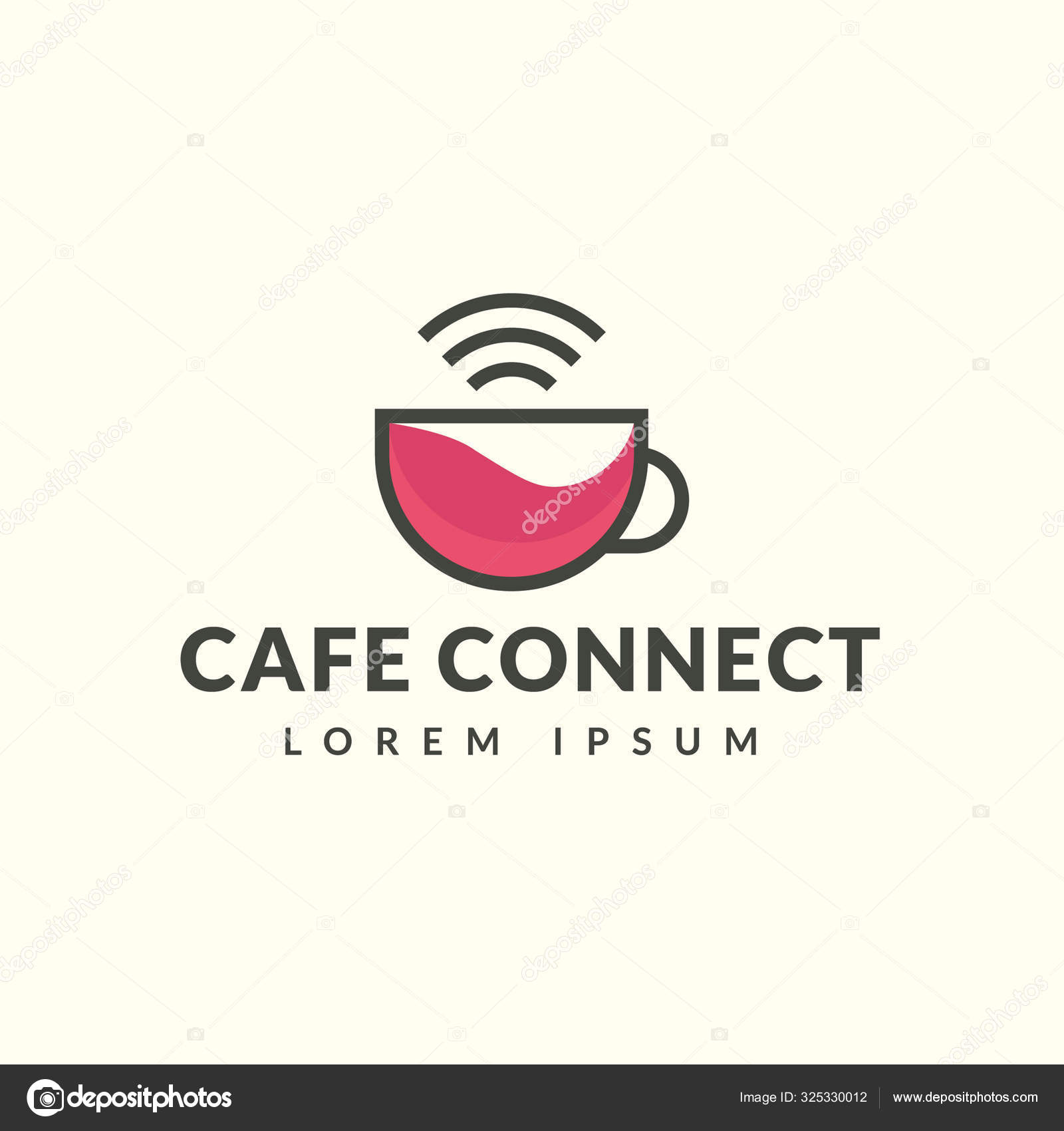 Wifi Signals Coffee Cup Cafe Connection Flat Vector Design Stock Vector ...