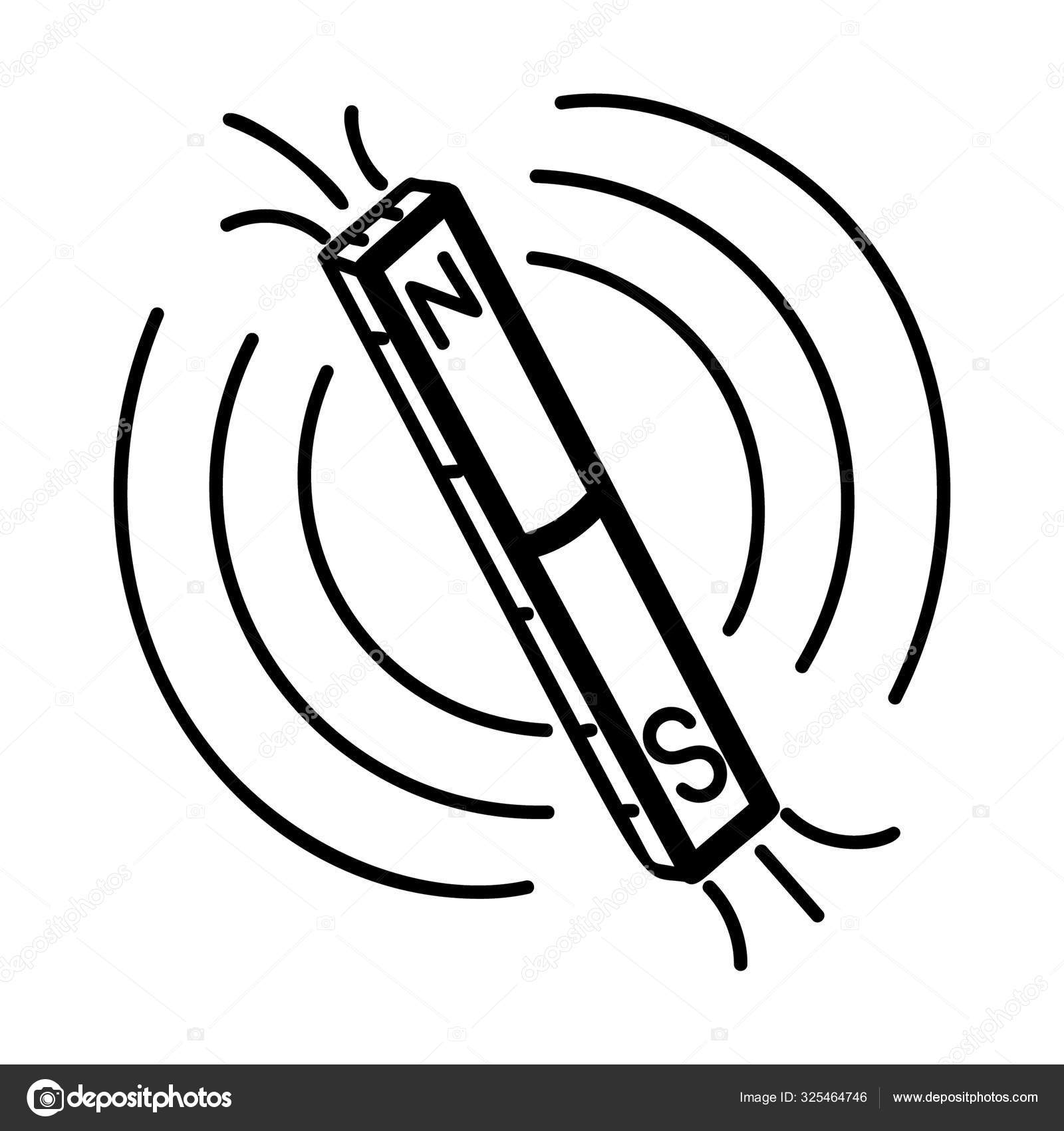 Physics Magnetic Influence Electric Charge Field Doodle Icon Magnetic ...