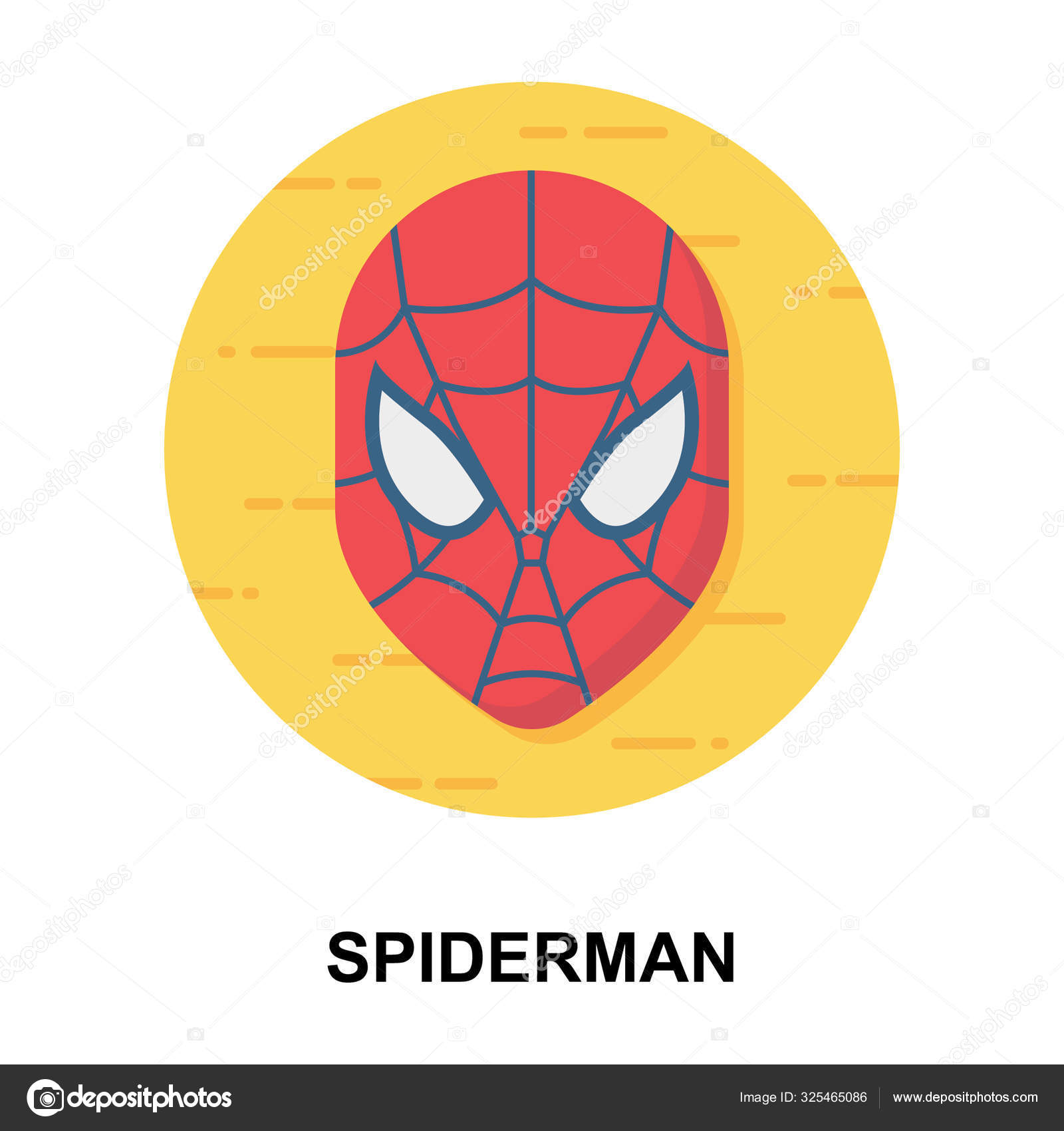 Flat Rounded Design Vector Spiderman Stock Vector Image by ...
