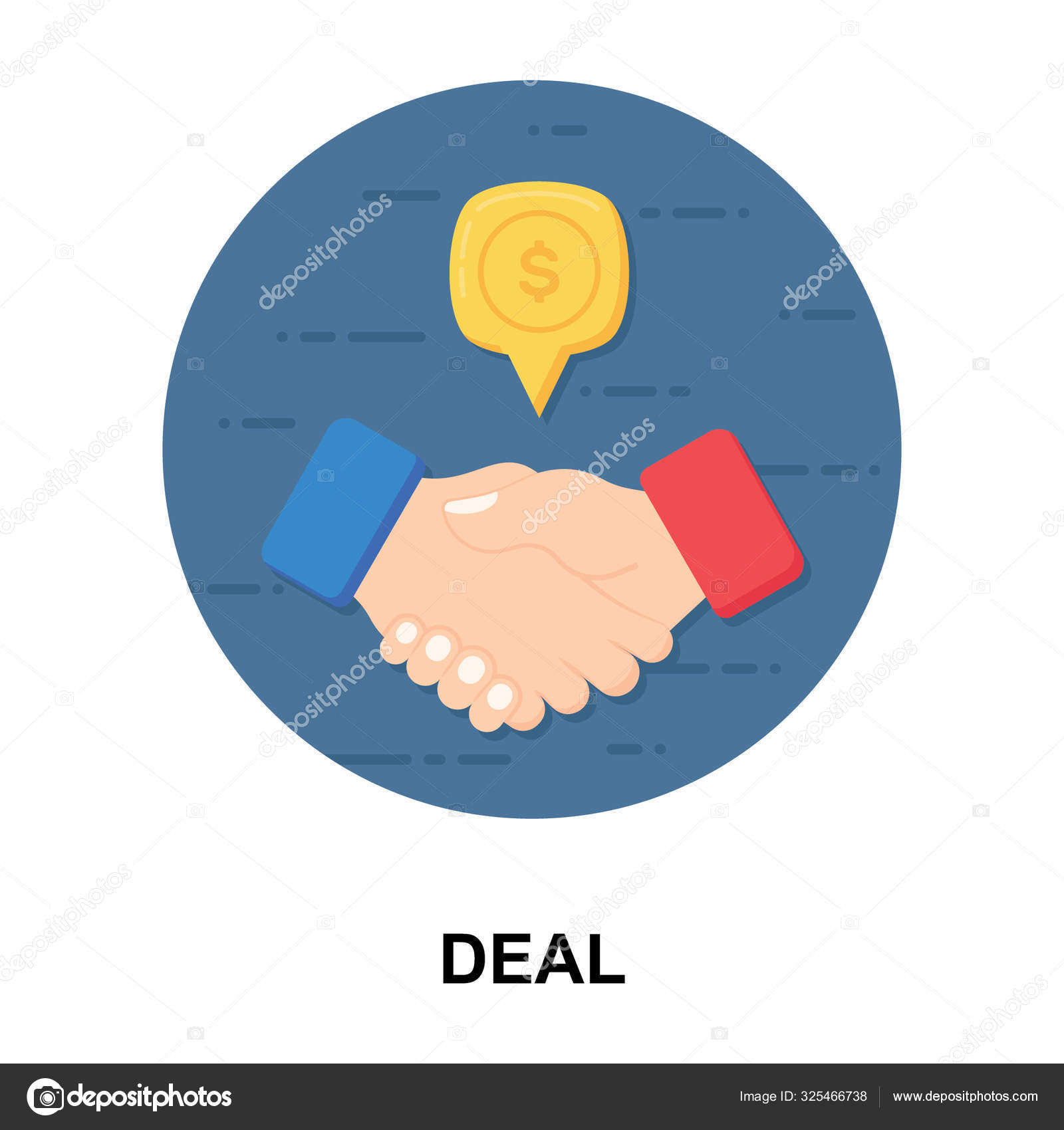 Two Human Hands Shaking Symbol Financial Handshake Deal Flat Icon Stock ...