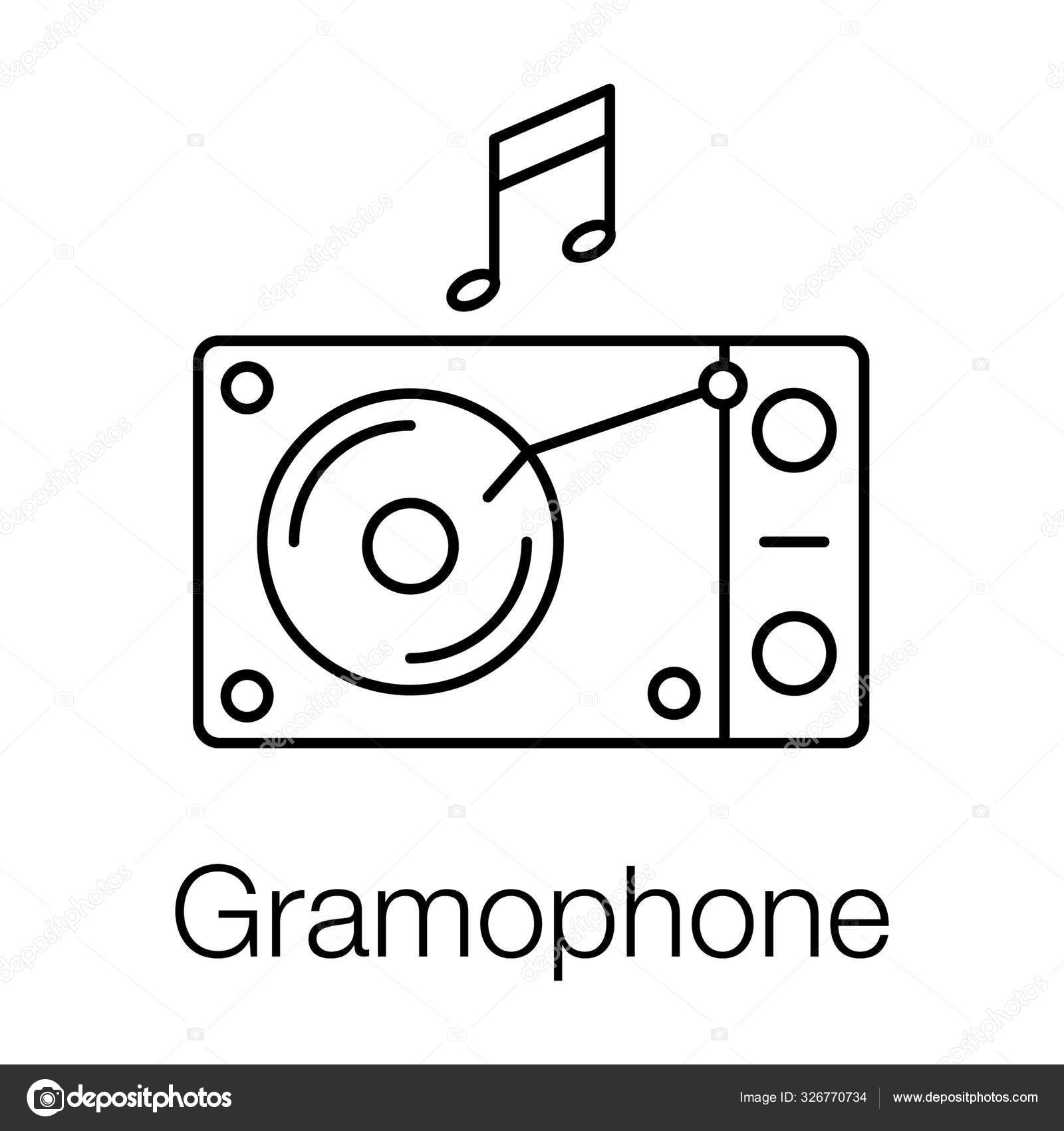 Electronic Gramophone Vector Design Line Vector Stock Vector by ...