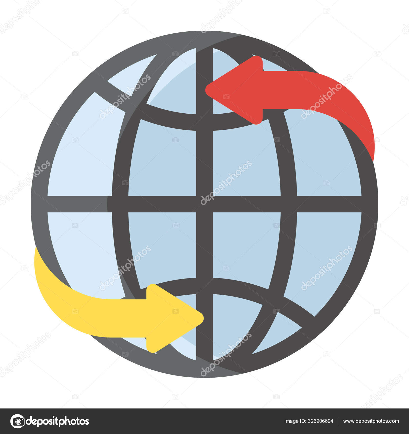 Arrow Move World Globe Flat Icon World Vector Design Stock Vector by ...