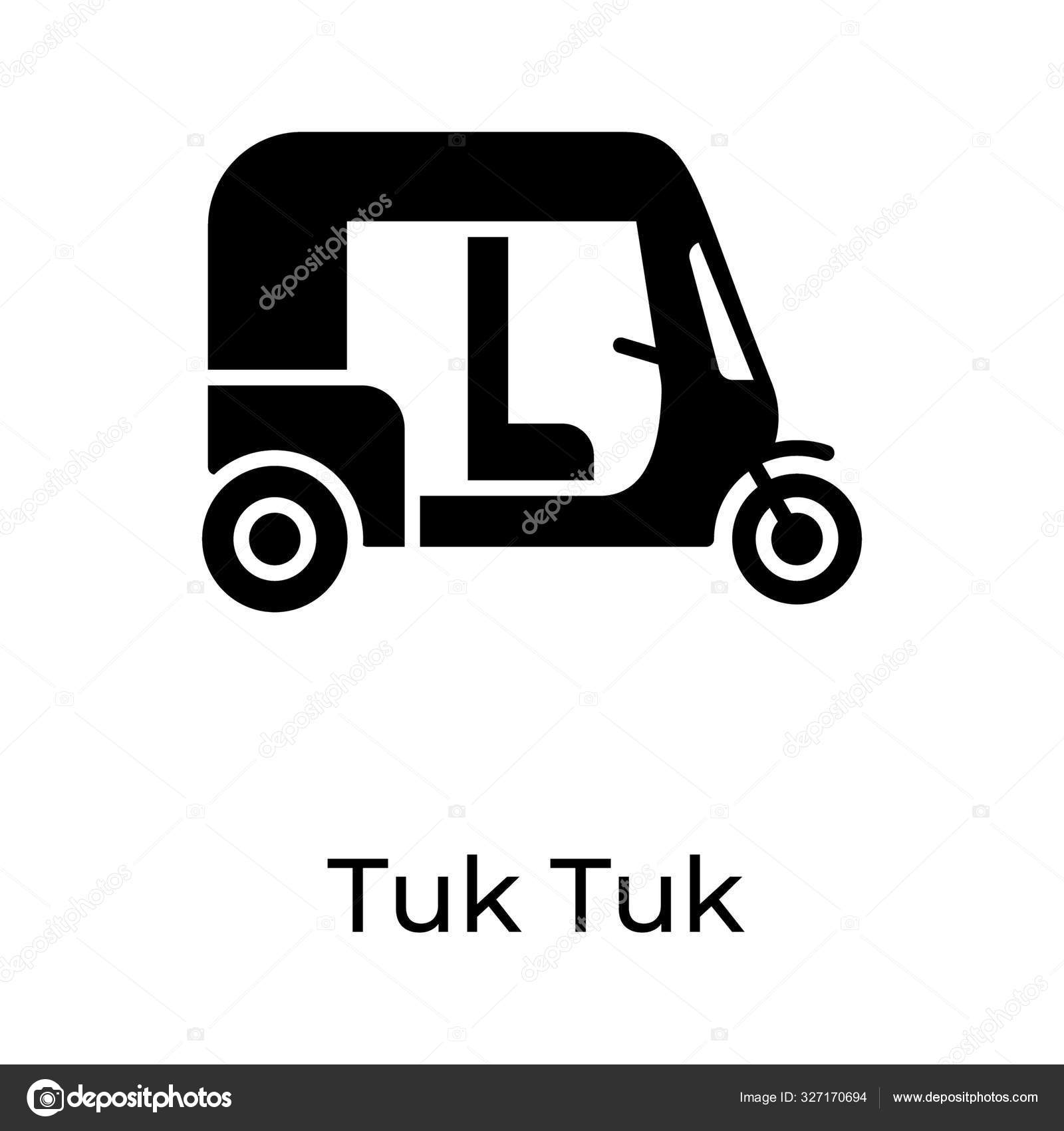 Tuk Tuk Icon Solid Design Transport Vector Stock Vector Image by ...
