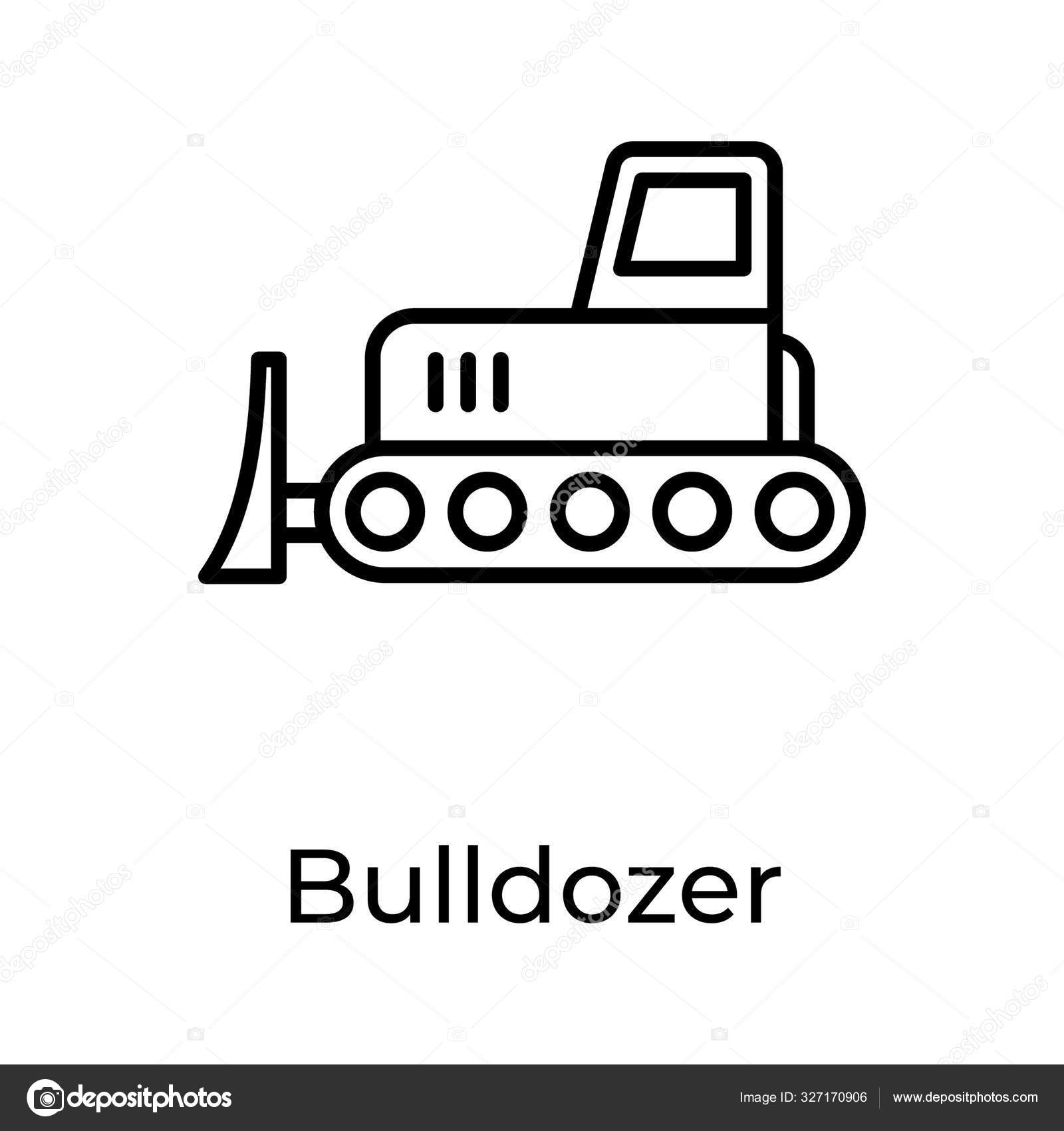Bulldozer Icon Vector Line Design Stock Vector Image by ©vectorspoint ...