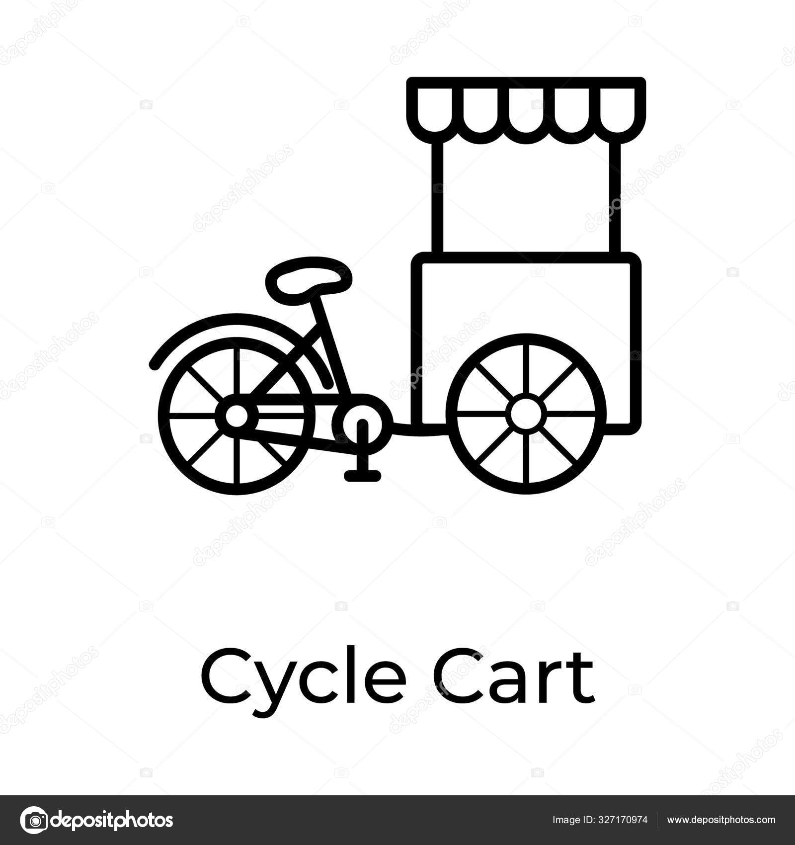 Cycle Cart Icon Line Vector — Stock Vector © vectorspoint #327170974