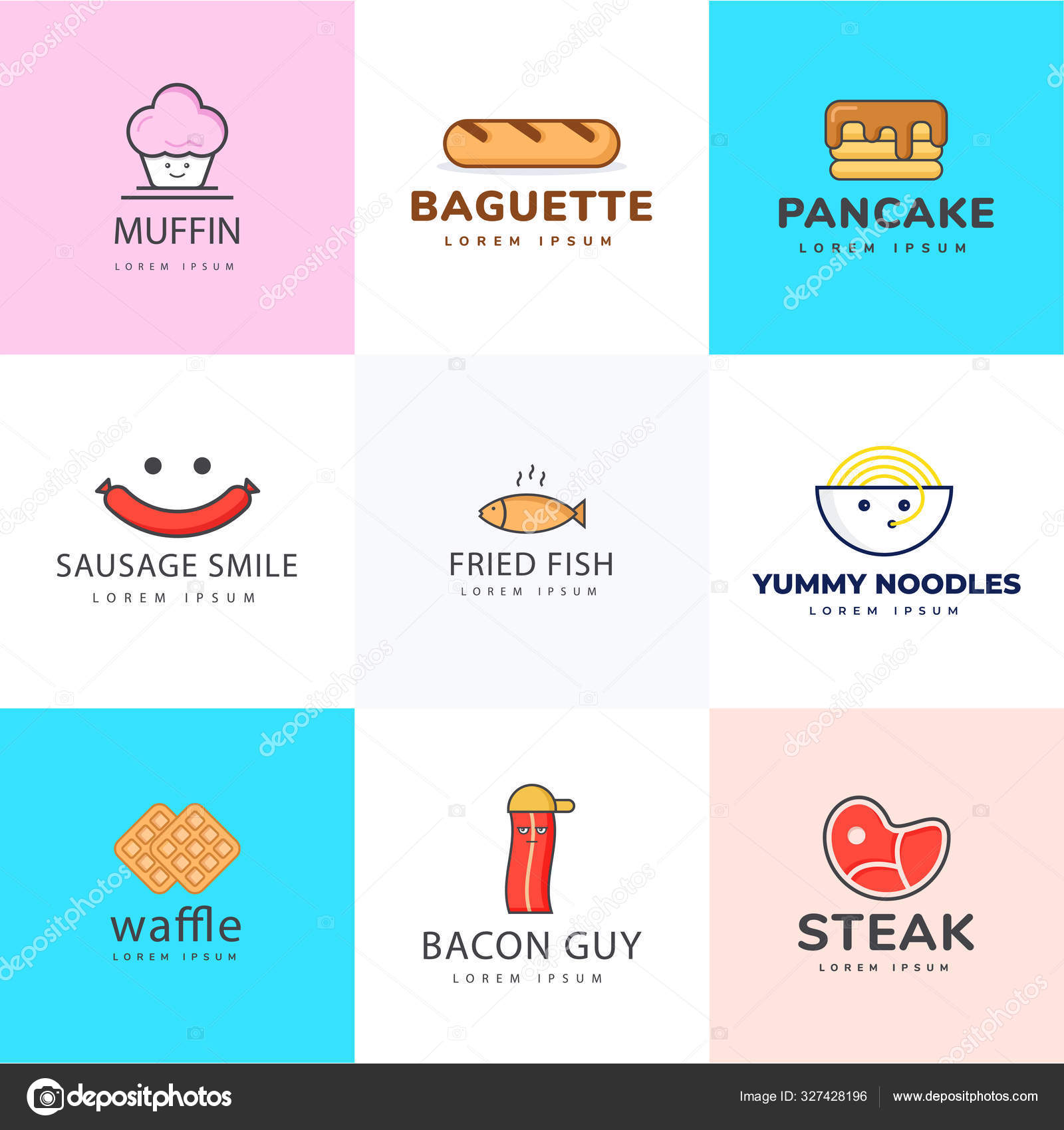 Snacks Flat Vectors Logo Pack Stock Vector Image by ©vectorspoint ...