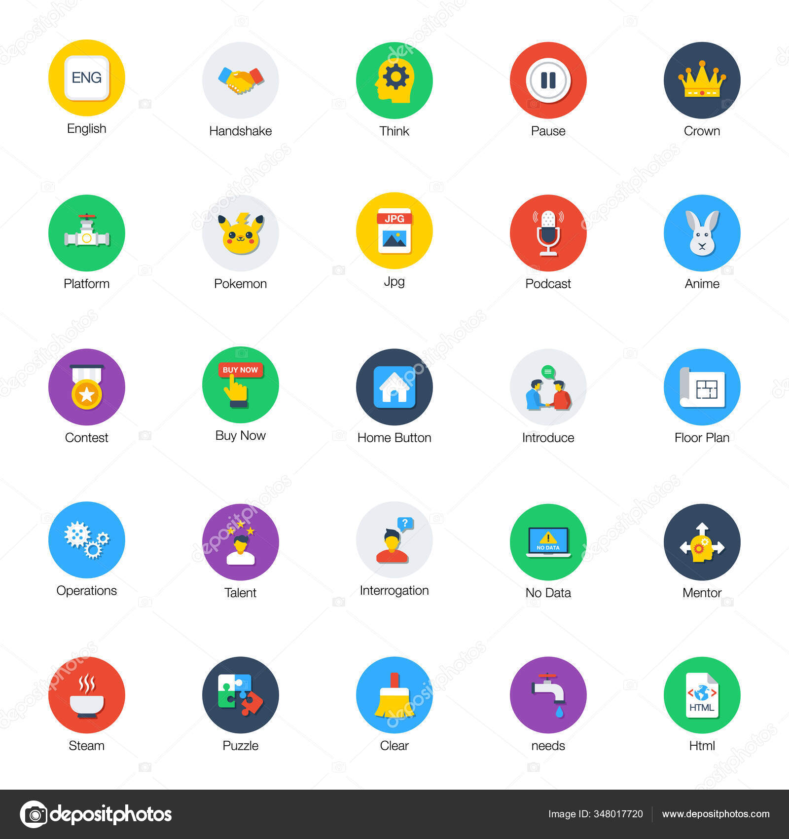 Technical Flat Rounded Icons Pack Stock Vector Image by ©vectorspoint ...