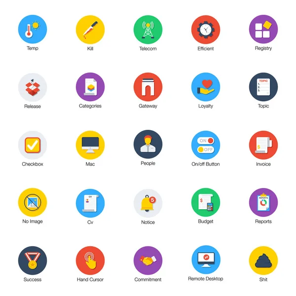 Pack Symbols Flat Icons Stock Vector Image by ©vectorspoint #185663108