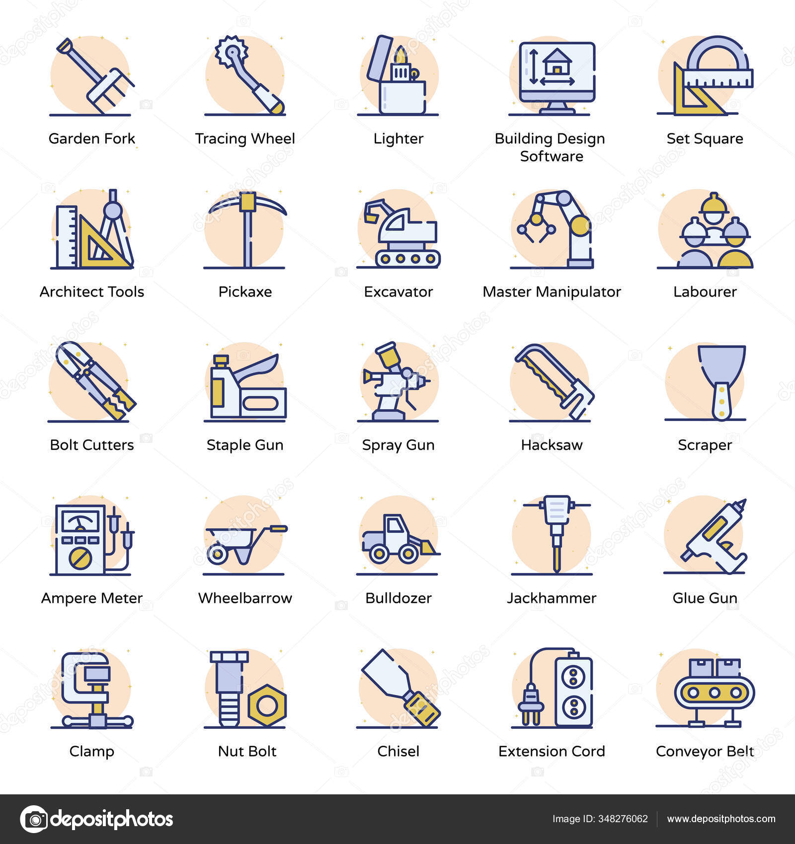 Compact Construction Instruments Flat Vectors Stock Vector Image by ...