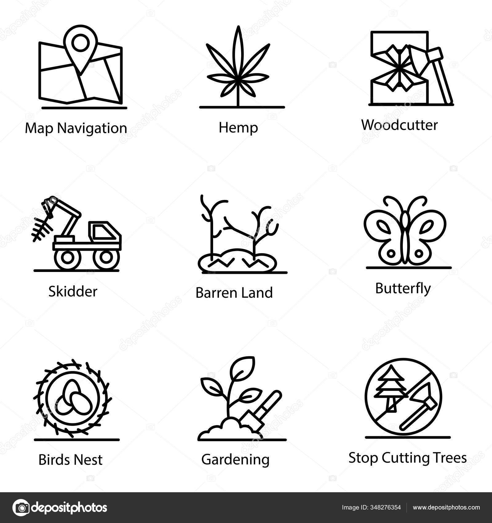 Forestry Management Line Vectors Pack Stock Vector by ©vectorspoint ...