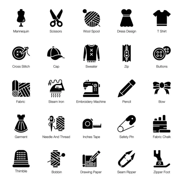 Sewing And Needlework Icons — Stock Vector © Klava 23076750