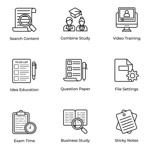 Study Time Line Icons Pack Stock Vector Image by ©vectorspoint #348509208