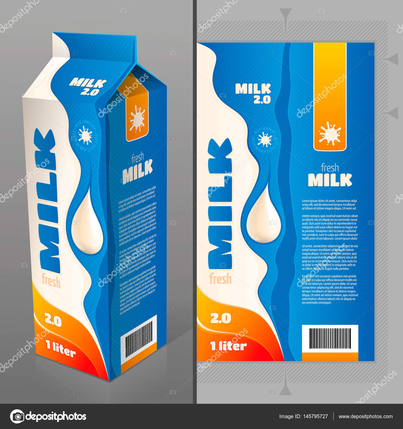 Milk package design Stock Vector Image by ©smalvik #145795727