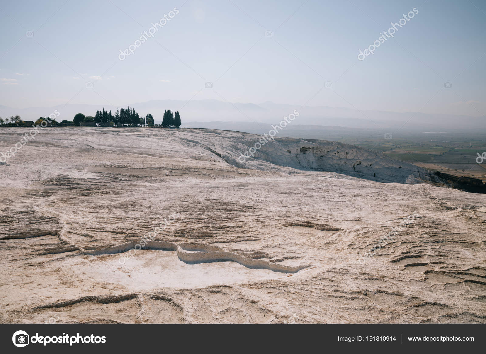 Spectacular View Beautiful White Limestone Pamukkale Turkey Stock Photo ...