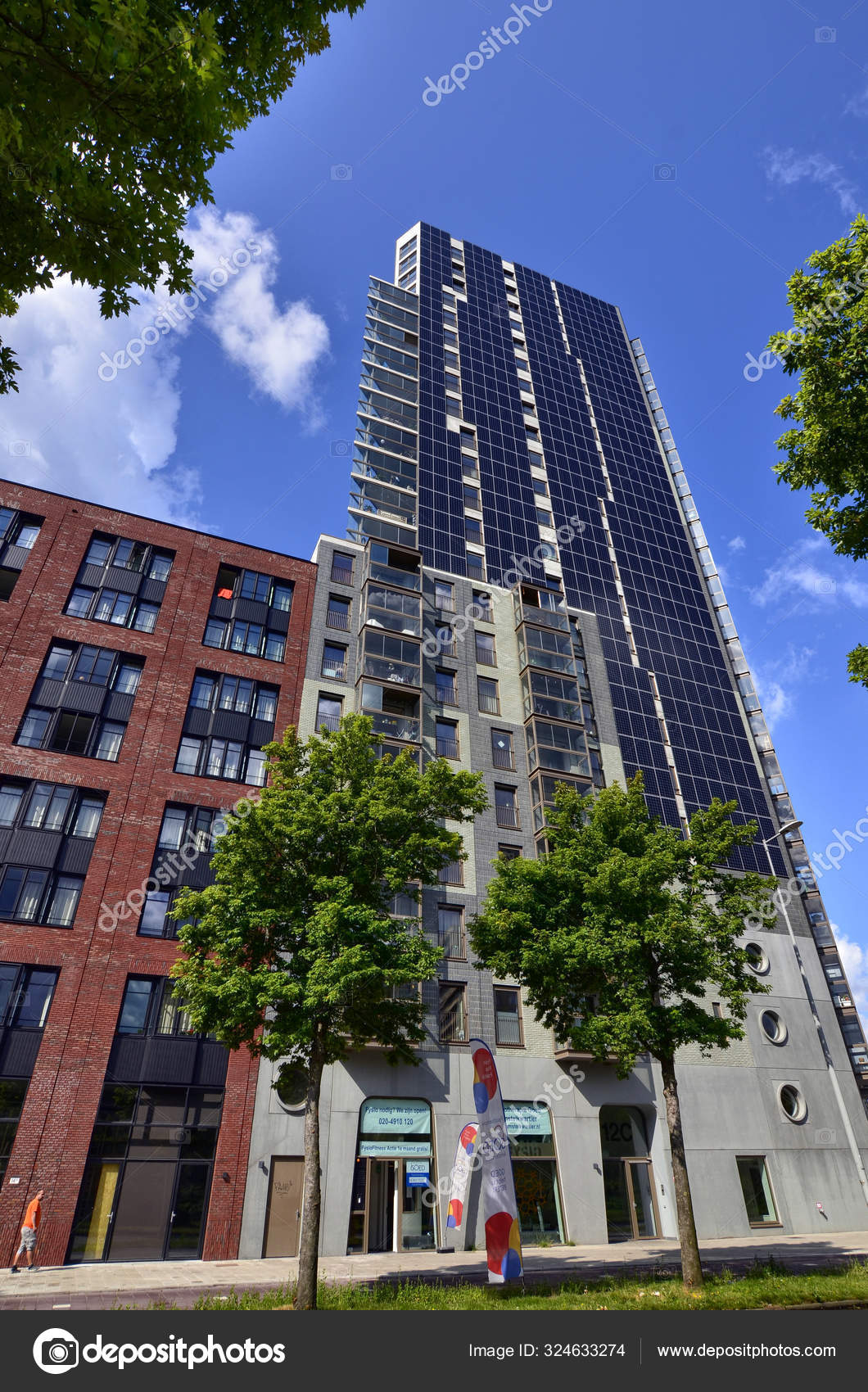 Amsterdam, Holland, August 2019. In the modern periphery of the — Stock ...