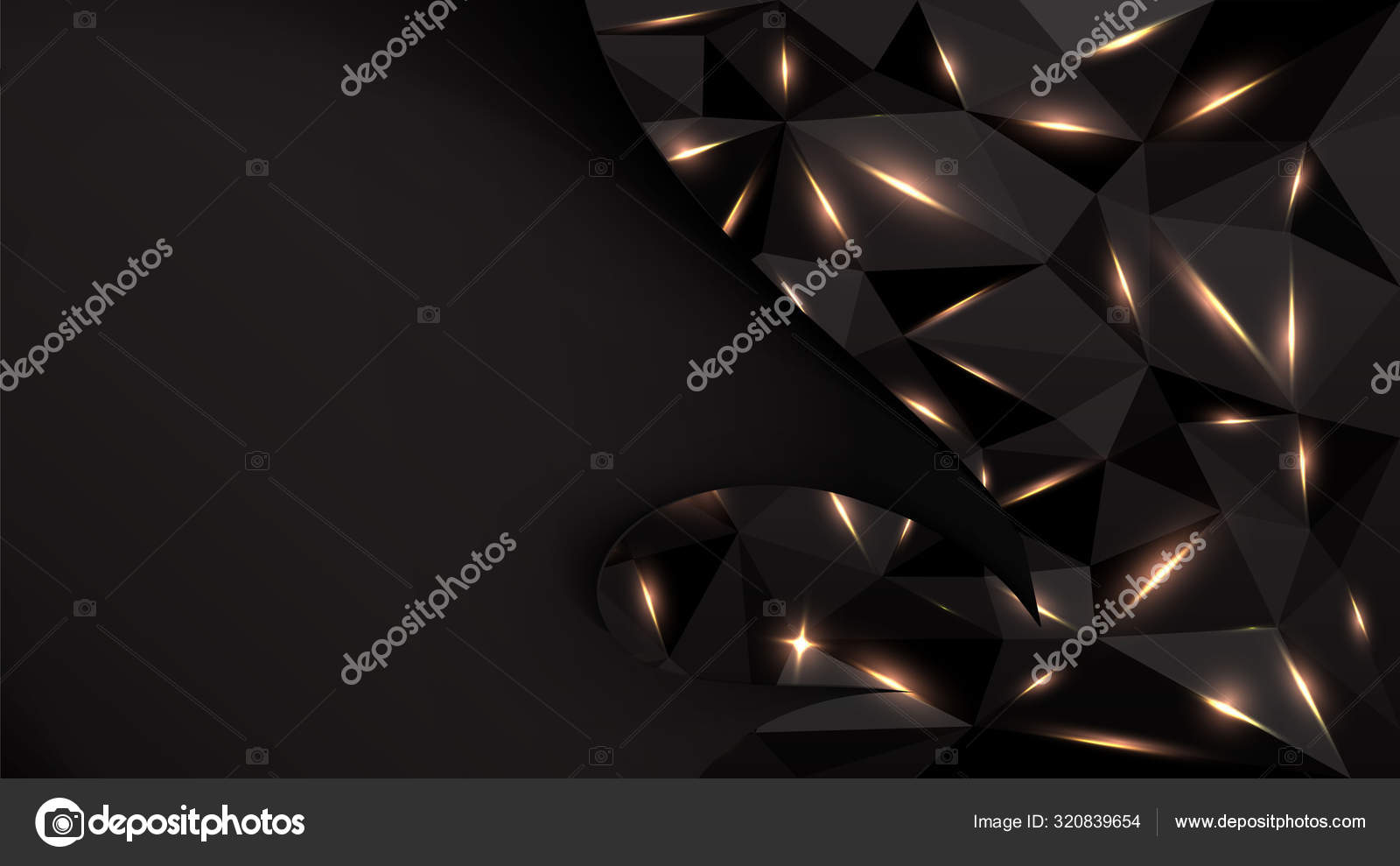 Low poly black dark-grey abstract luxury, polygonal elegant shap Stock ...
