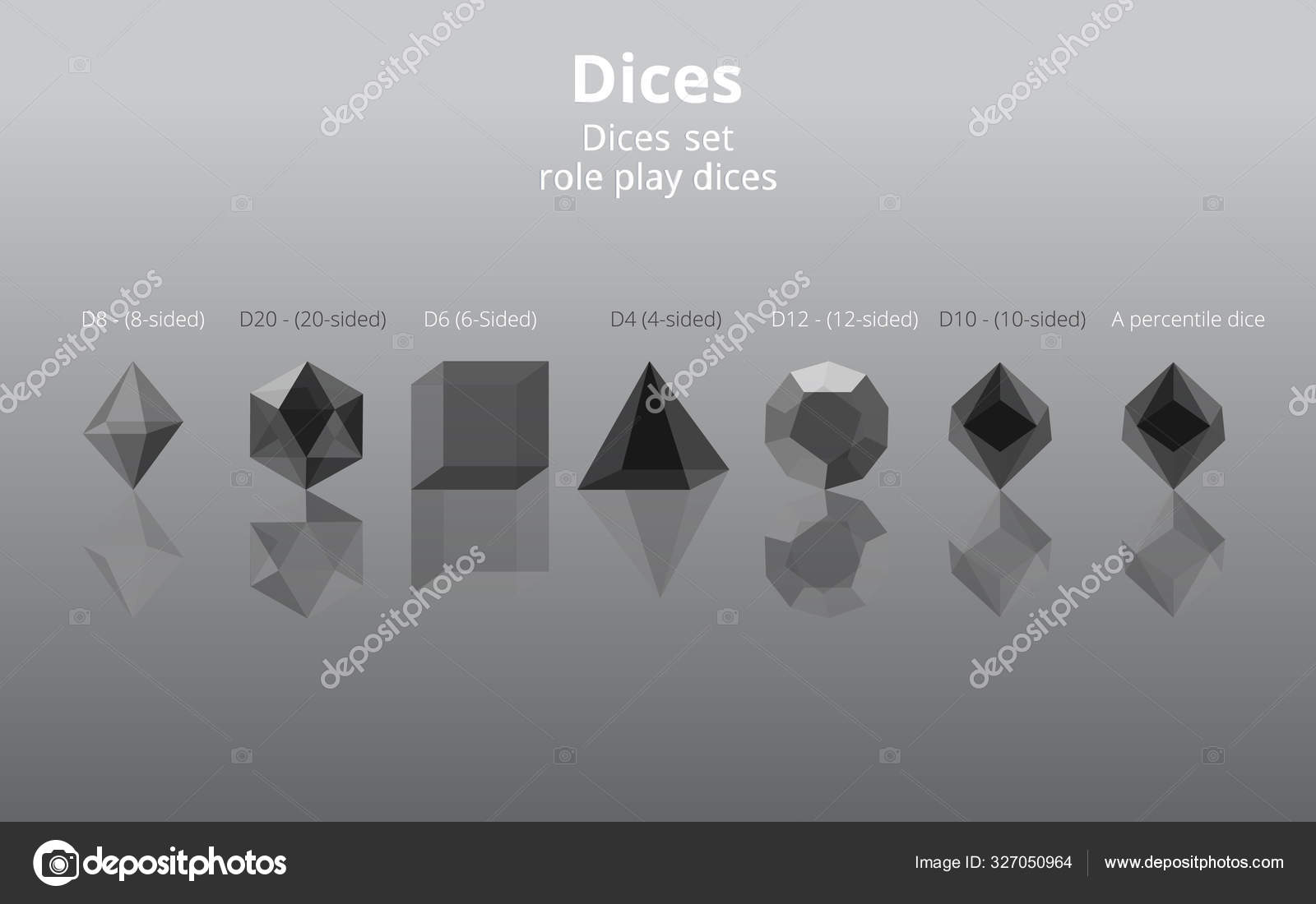 Set of transparent realistic DIY d20 dices, rpg game realistic Stock ...