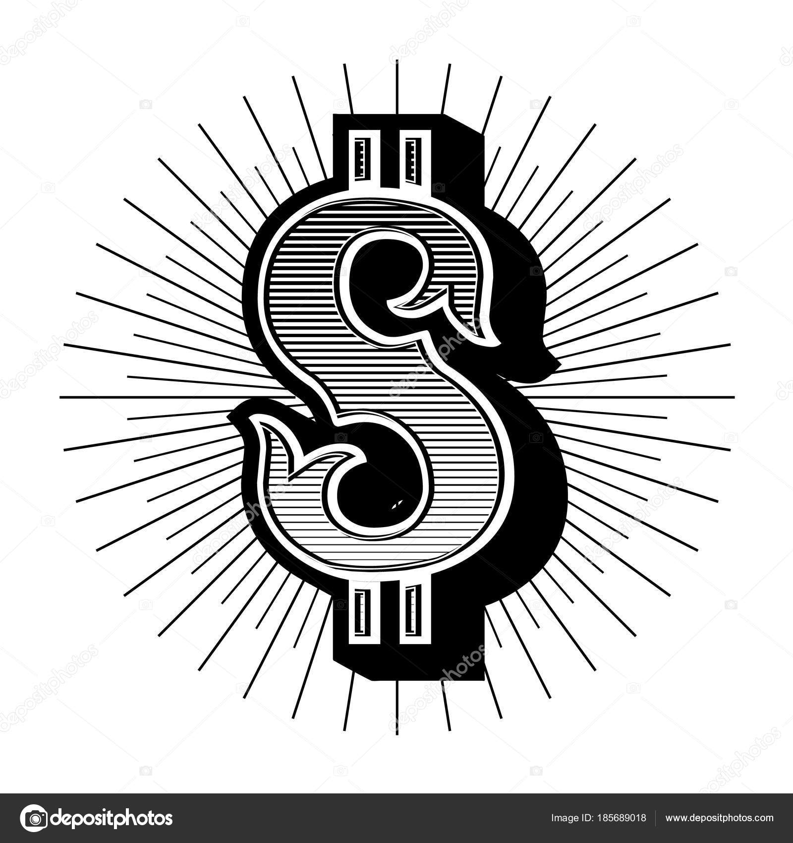 Dollar Sign Vintage Vector Emblem — Stock Vector © IVVIVVI #185689018