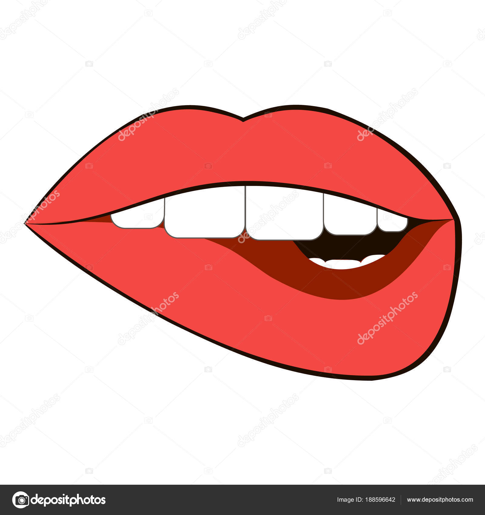 Vector Lips Half Open Mouth Stock Vector Image by ©IVVIVVI #188596642