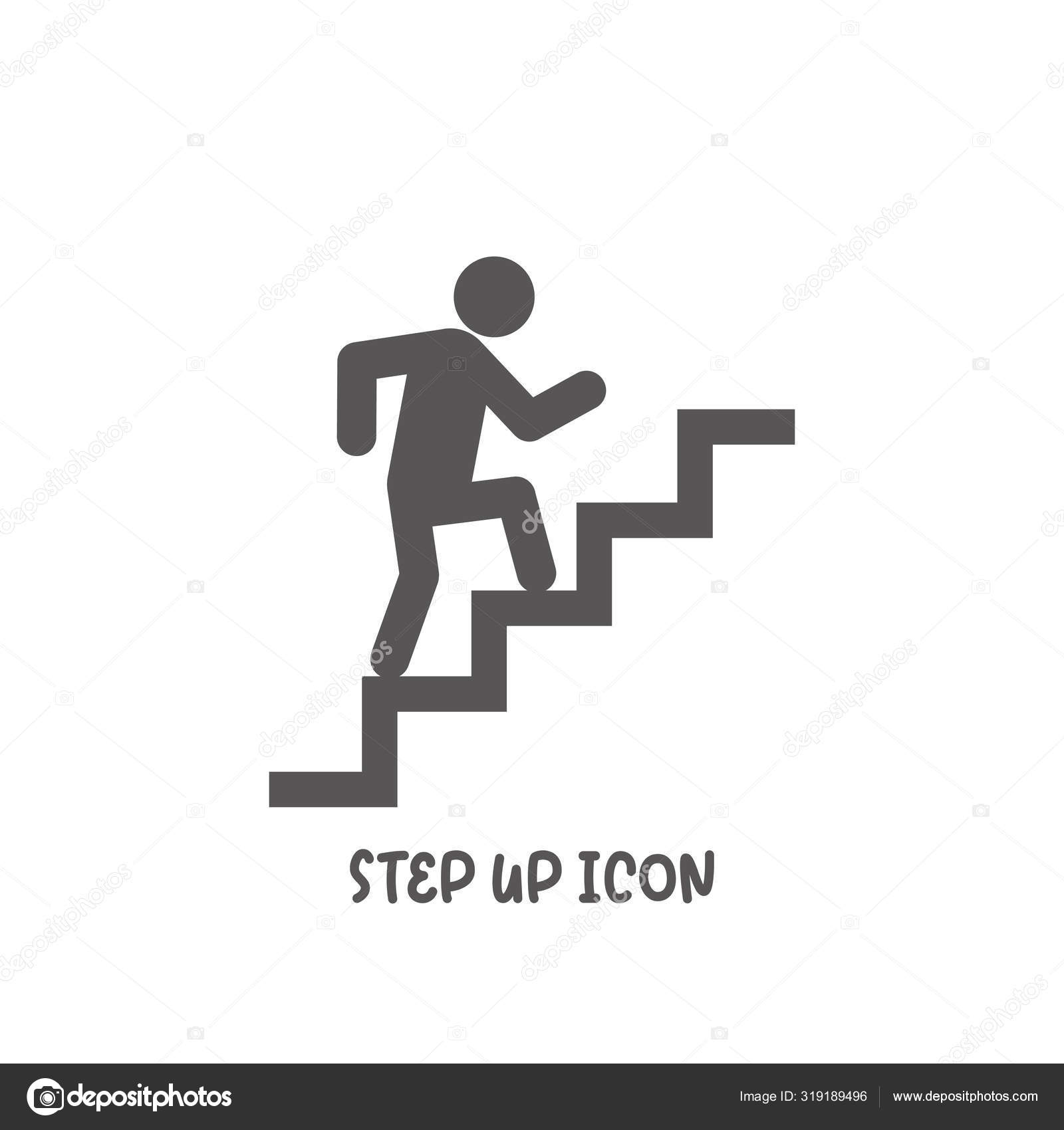 Step up icon simple flat style vector illustration. Stock Vector by ...