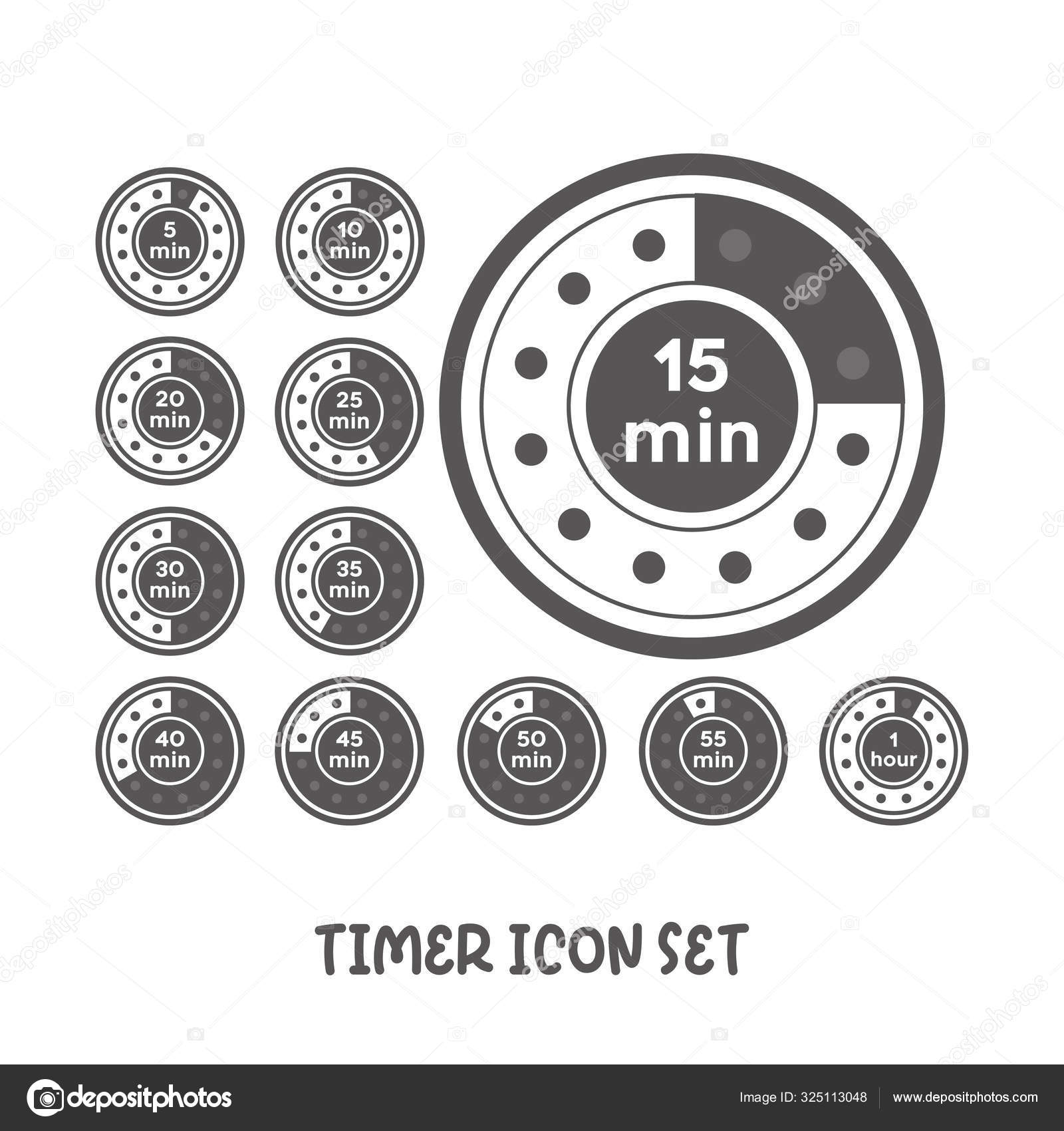 Timer icon set simple flat style vector illustration. Stock Vector by ...