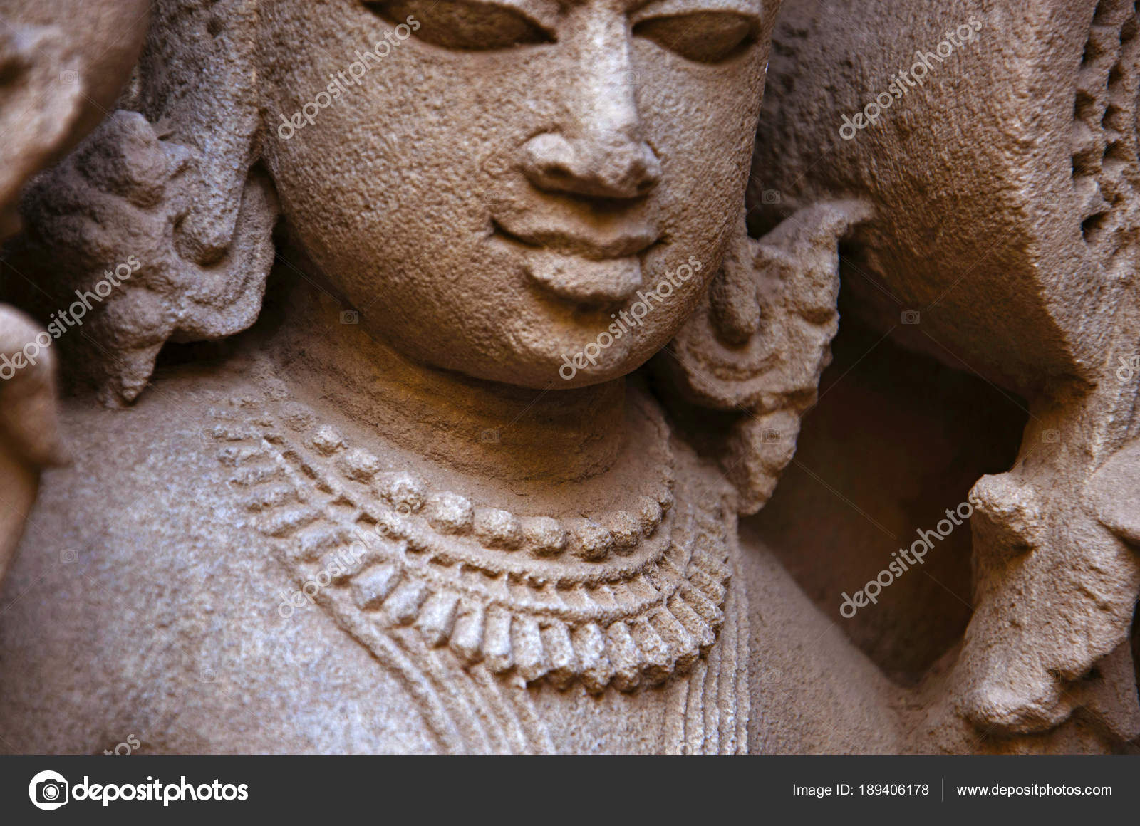 Carved idol on the inner wall of Rani ki vav, an intricately ...