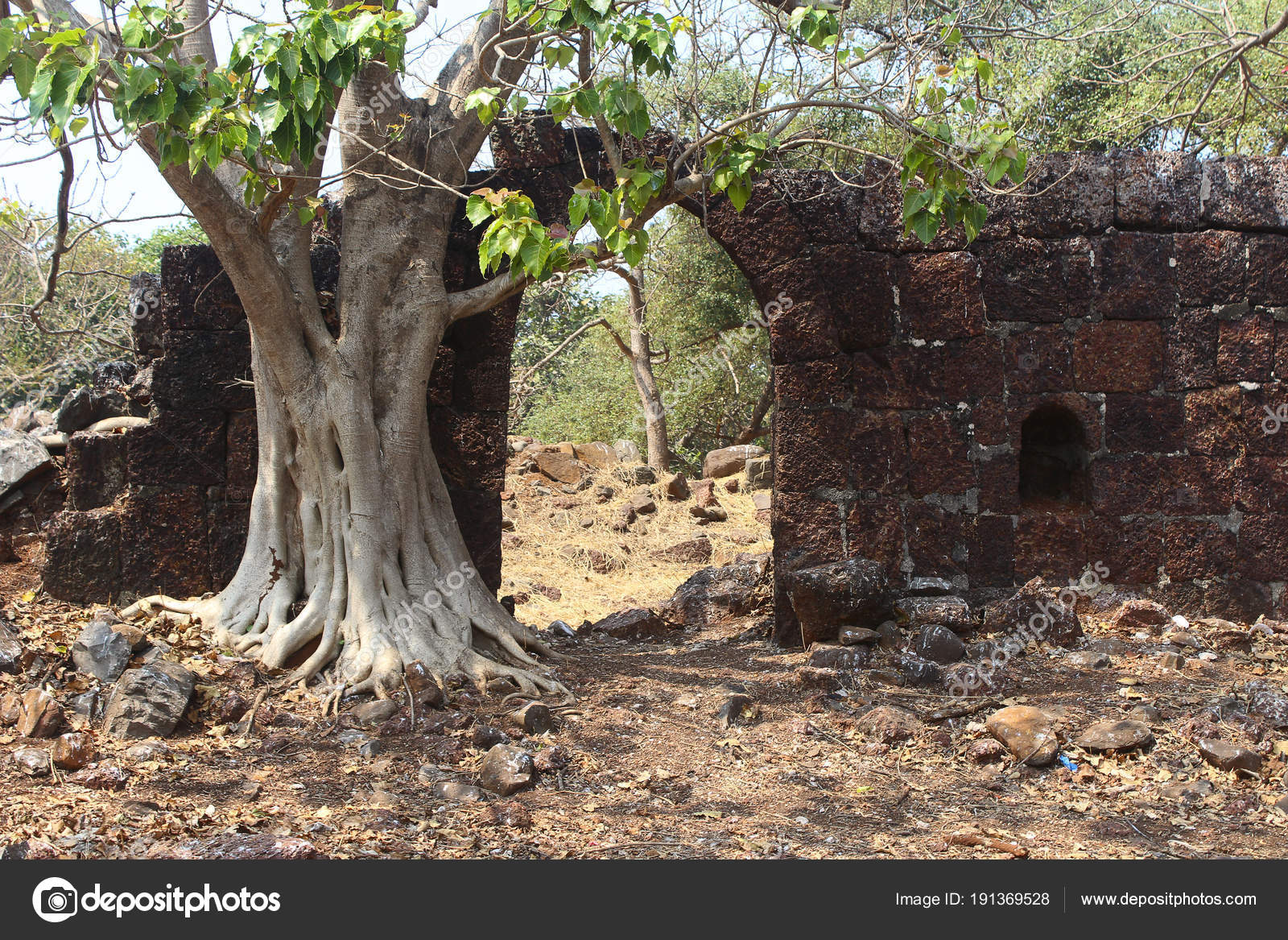 Suvarndurg fort, back view of bastion and Arabic sea, Fateghad, Kokan ...