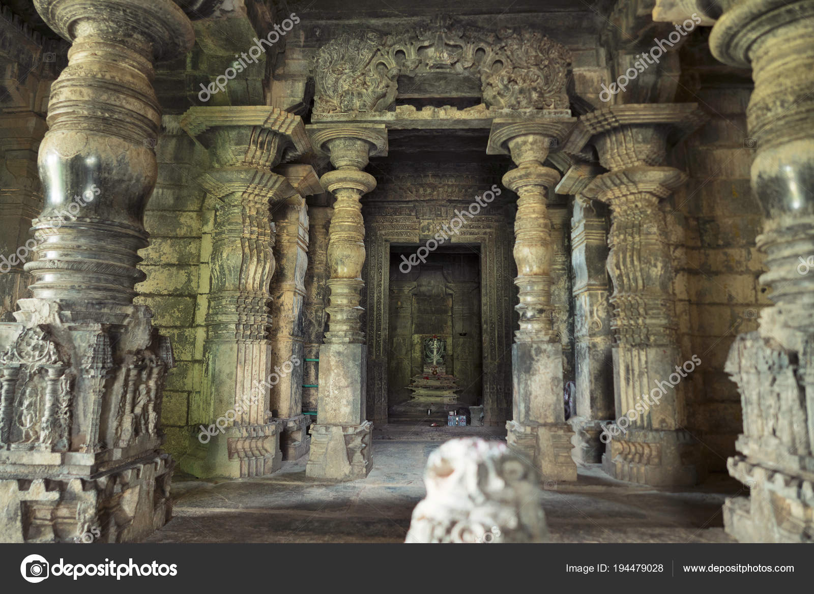 View Interior Mandapam Sanctum Contains Shiva Linga Symbol Presiding ...