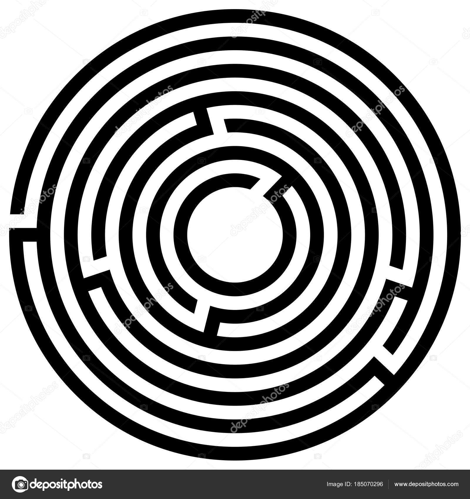 Maze Game Entry Exit Vector Illustration Eps Circular Maze Kids Stock ...