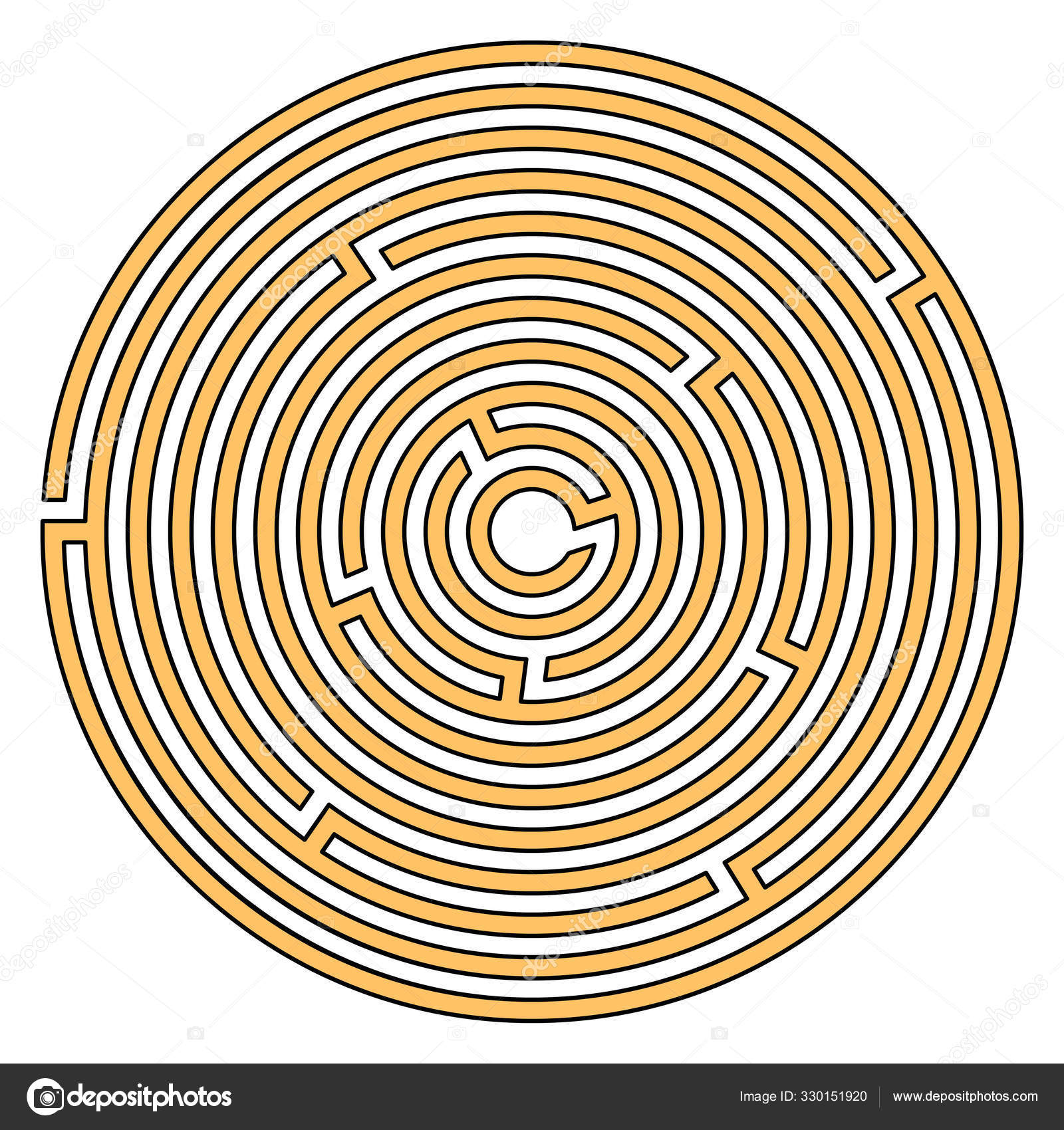 Circular Maze Kids Isolated White Background Labyrinth Vector ...