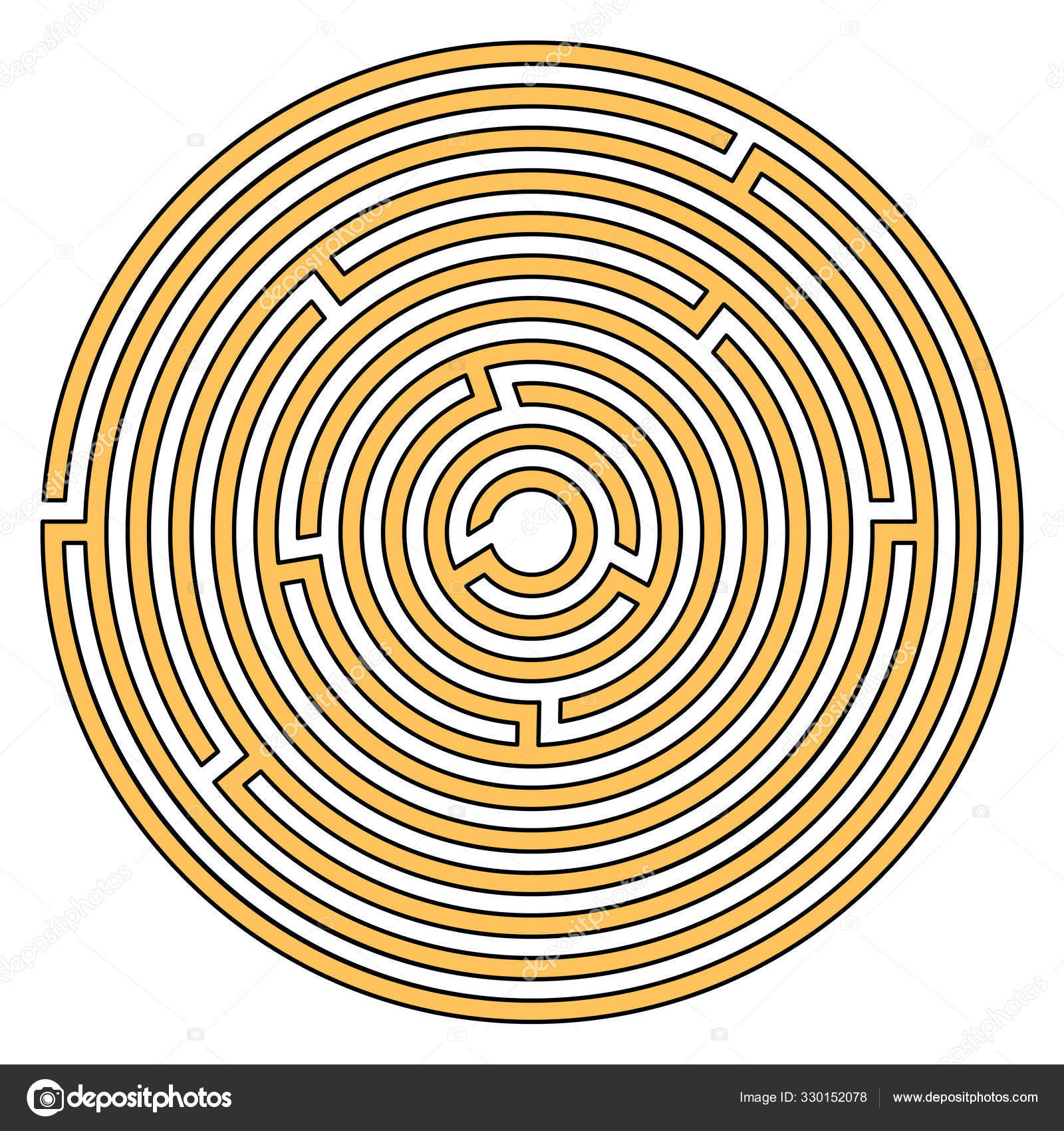 Laberinto Circular Para Niños Aislado Sobre Fondo Blanco Laberinto ...