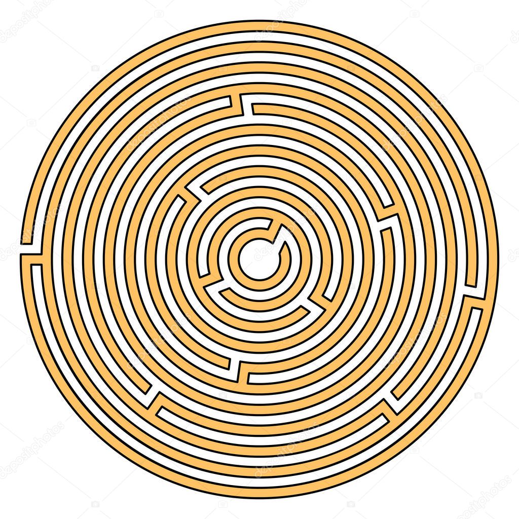 Laberinto Circular Para Niños Aislado Sobre Fondo Blanco Laberinto ...