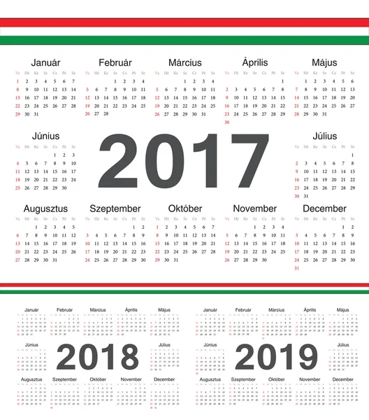 Vector Portuguese circle calendars 2017, 2018, 2019 Stock Vector Image ...