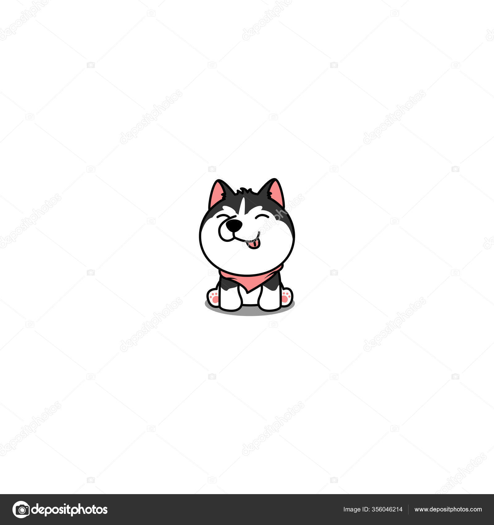 Cute Husky Puppy Cartoon