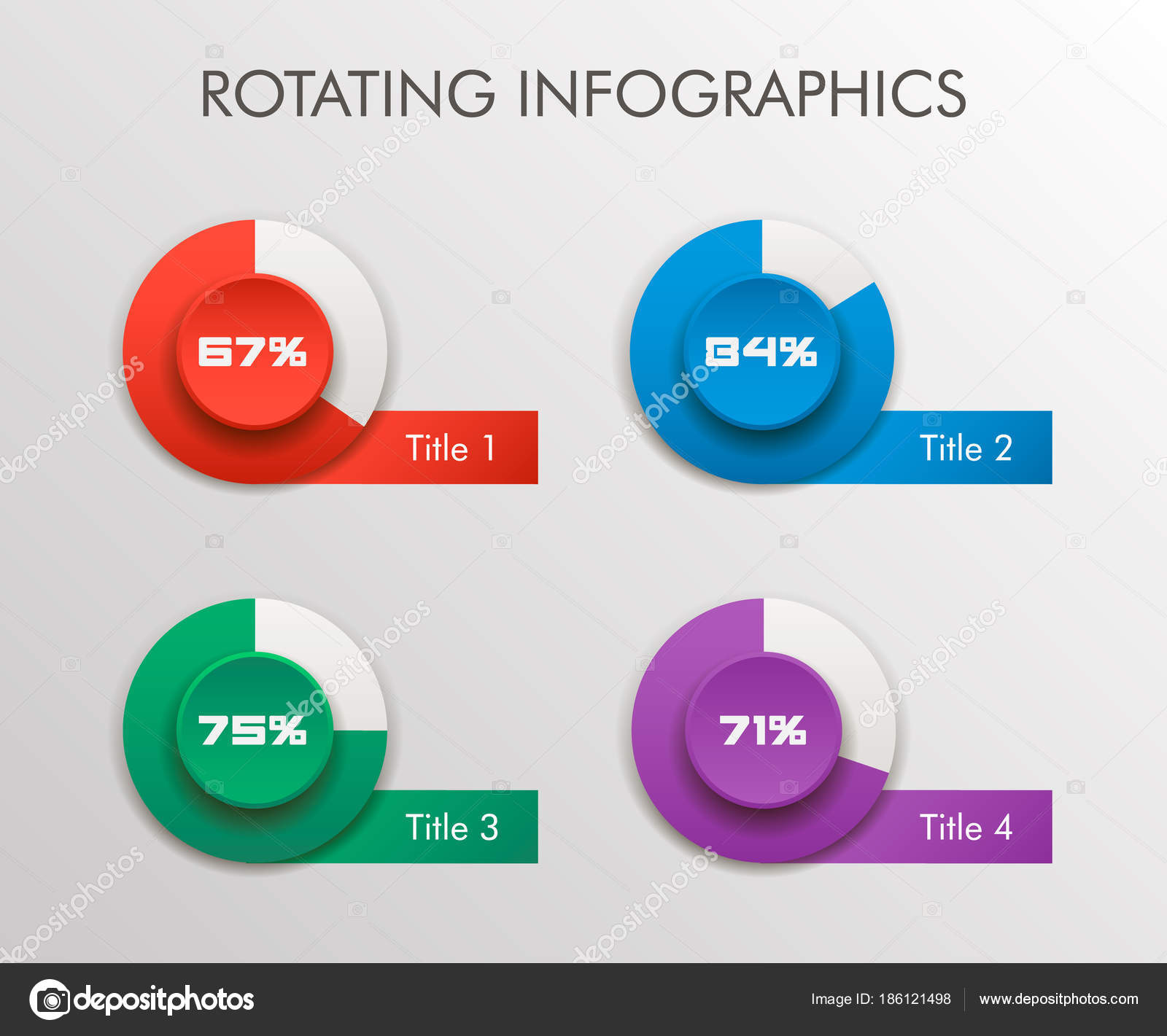 Rotating vector circle business concepts with flat color, can use for ...