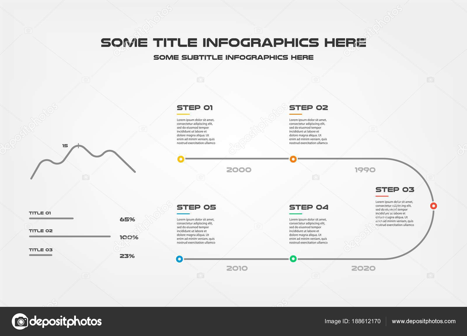 Snake timeline steps infographics - can illustrate a strategy, workflow ...