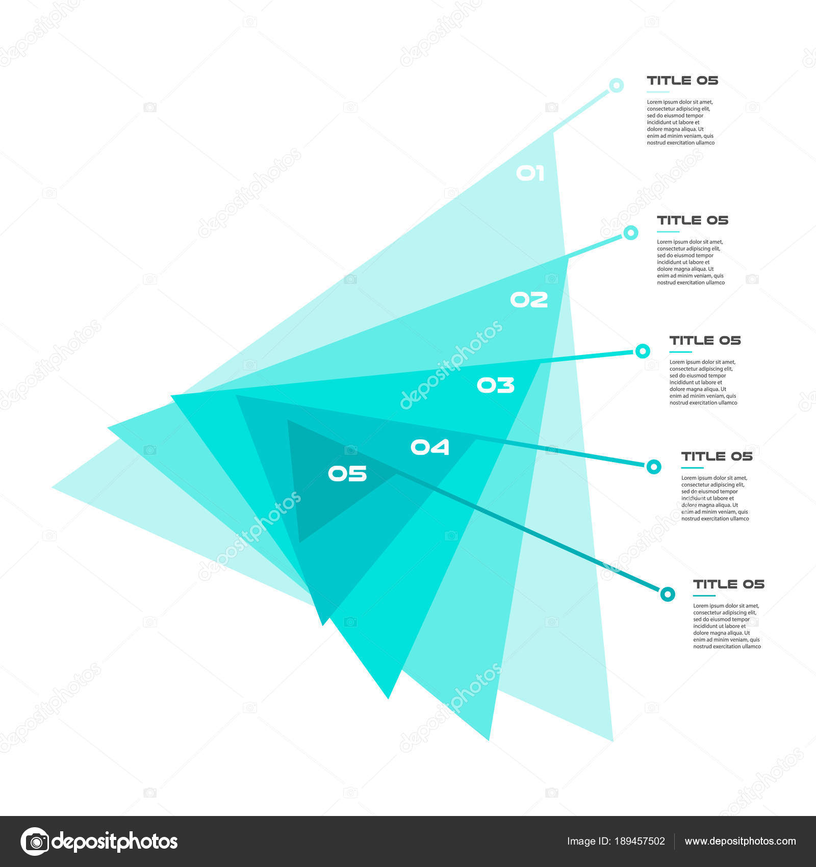 Concentric diagram step by step in a series of triangle. Element of ...