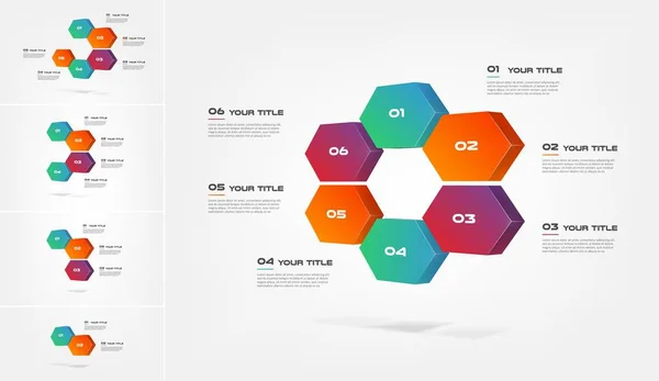 Honeycombs, gradient icons infographics step by step. Element of chart ...