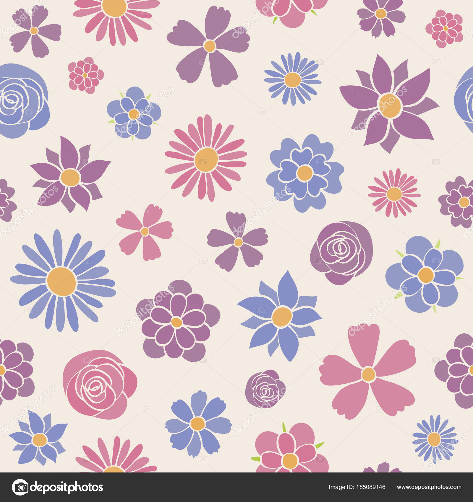 Cute Floral Background Wallpaper Vector Stock Vector by ©karolina.madej ...