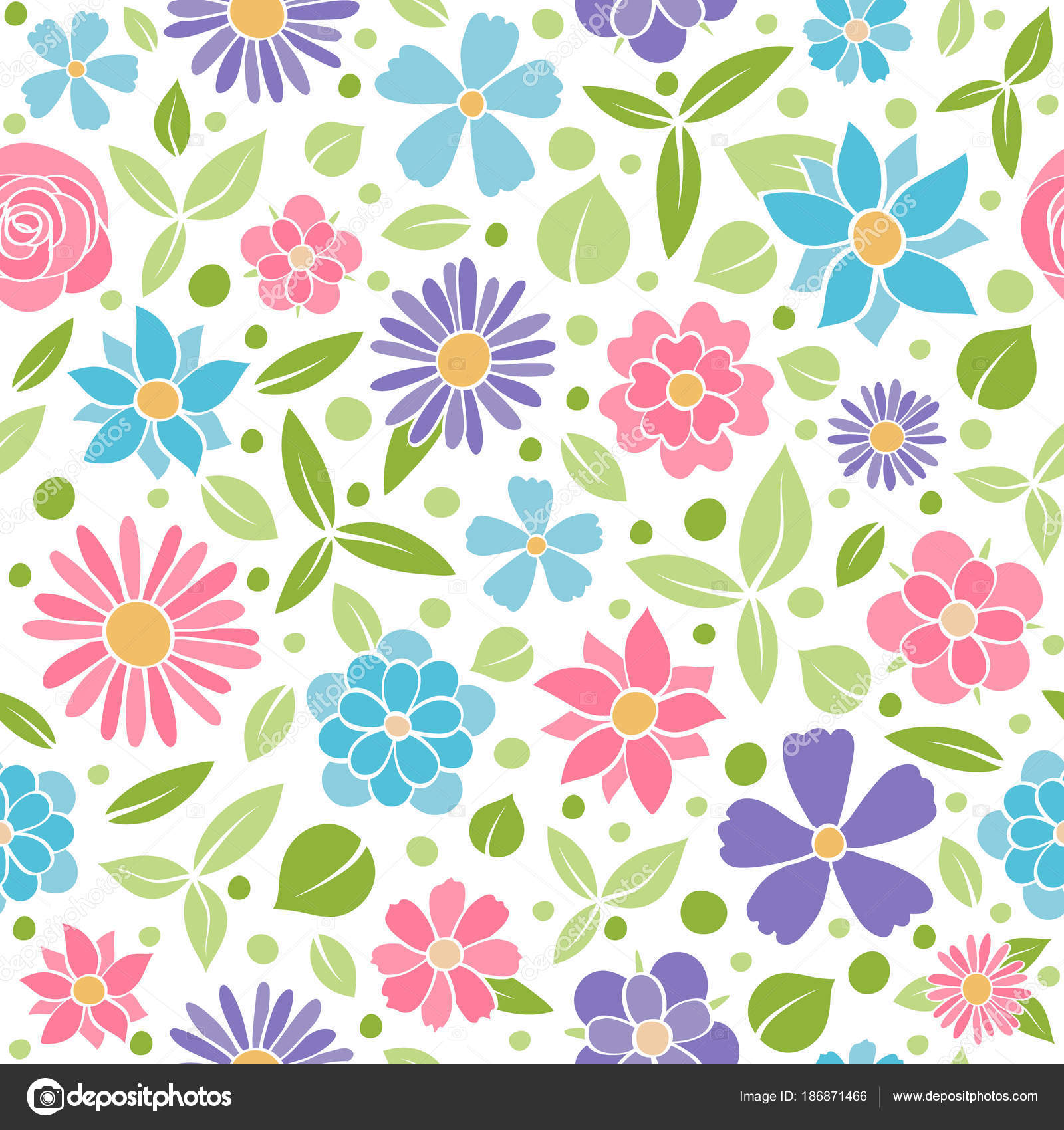 Spring Background Seamless Pattern Flowers Vector Stock Vector Image by ...