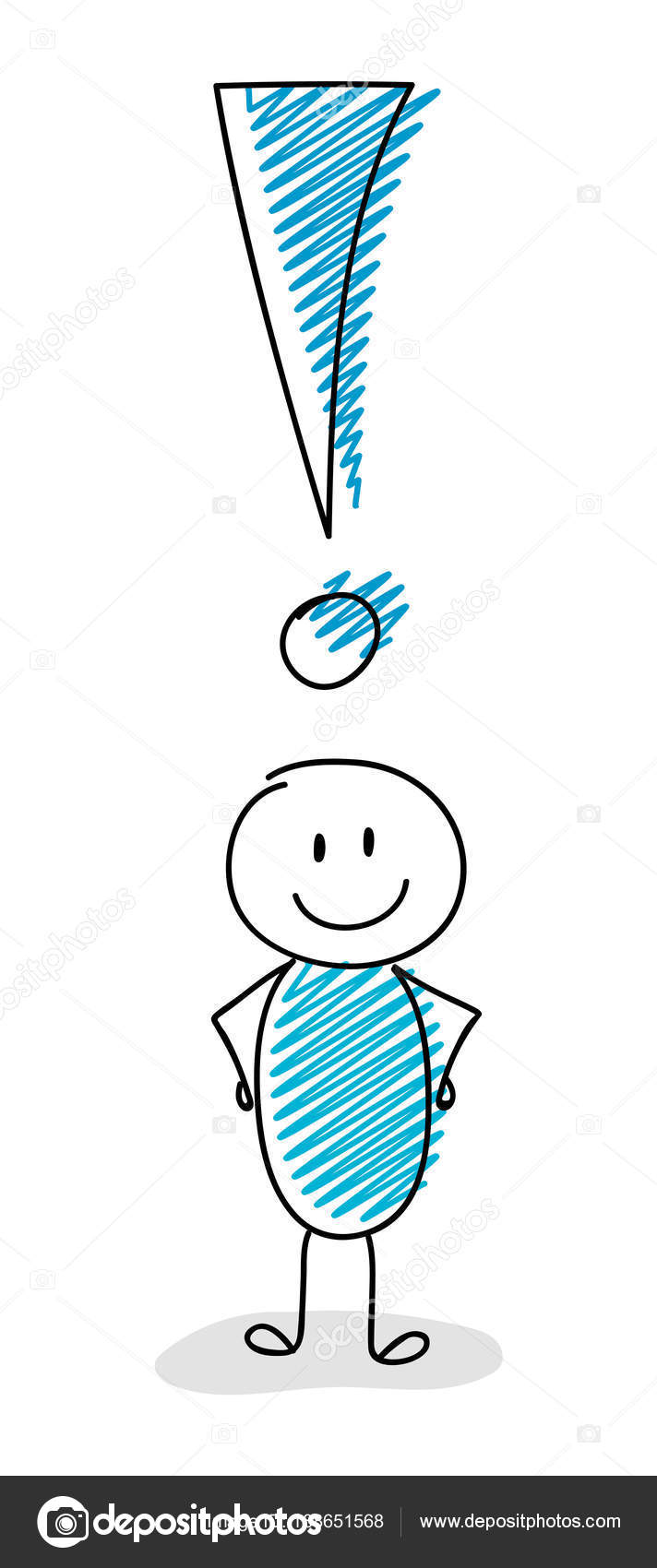 Image vectorielle Stickman Bande Dessinée Avec Symbole Point D ...