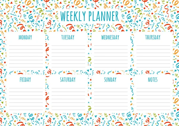 Weekly Planner Template Daily Plans Notes Abstract Geometrical ...