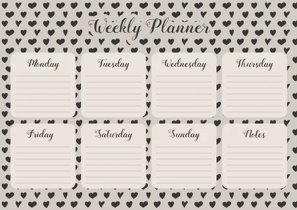 Weekly Planner Serpentines Daily Plans Notes Vector Stock Vector by ...