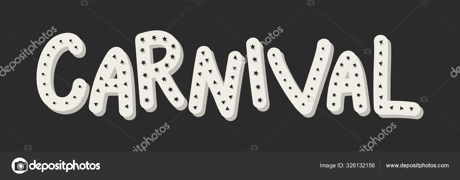 Carnival Lets' Celebrate Colorful Hand Drawn Text Vector Stock Vector ...