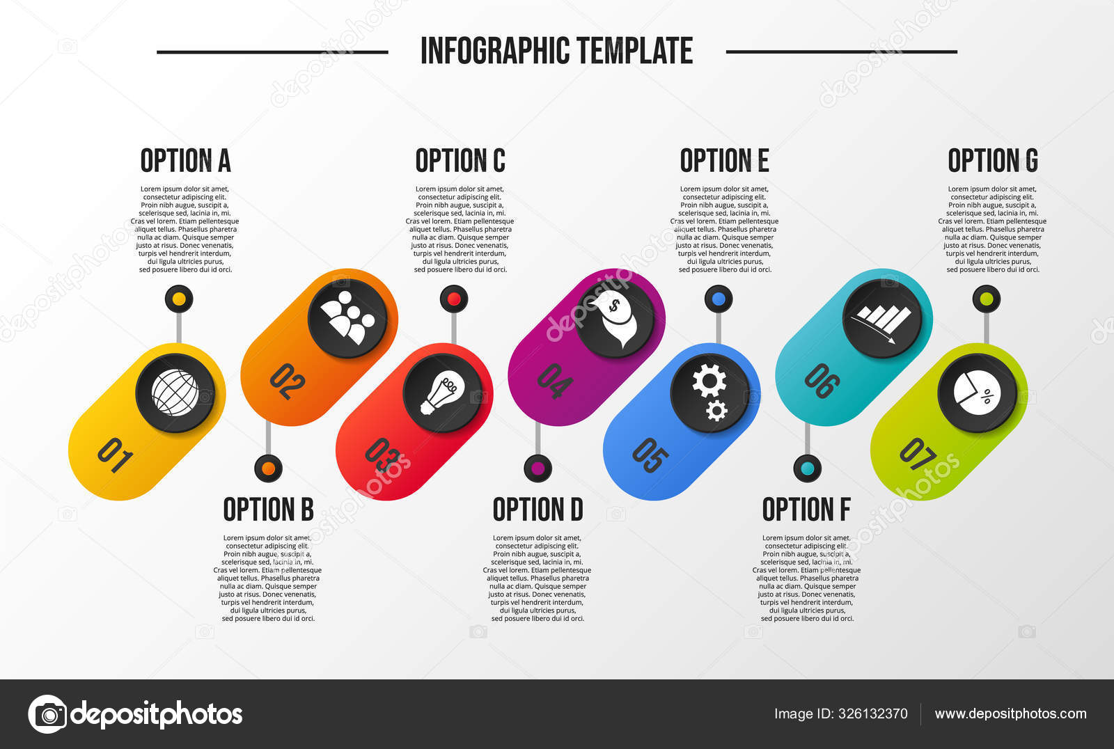 Colorful Infograph Business Symbols Vector Stock Vector by ©karolina ...